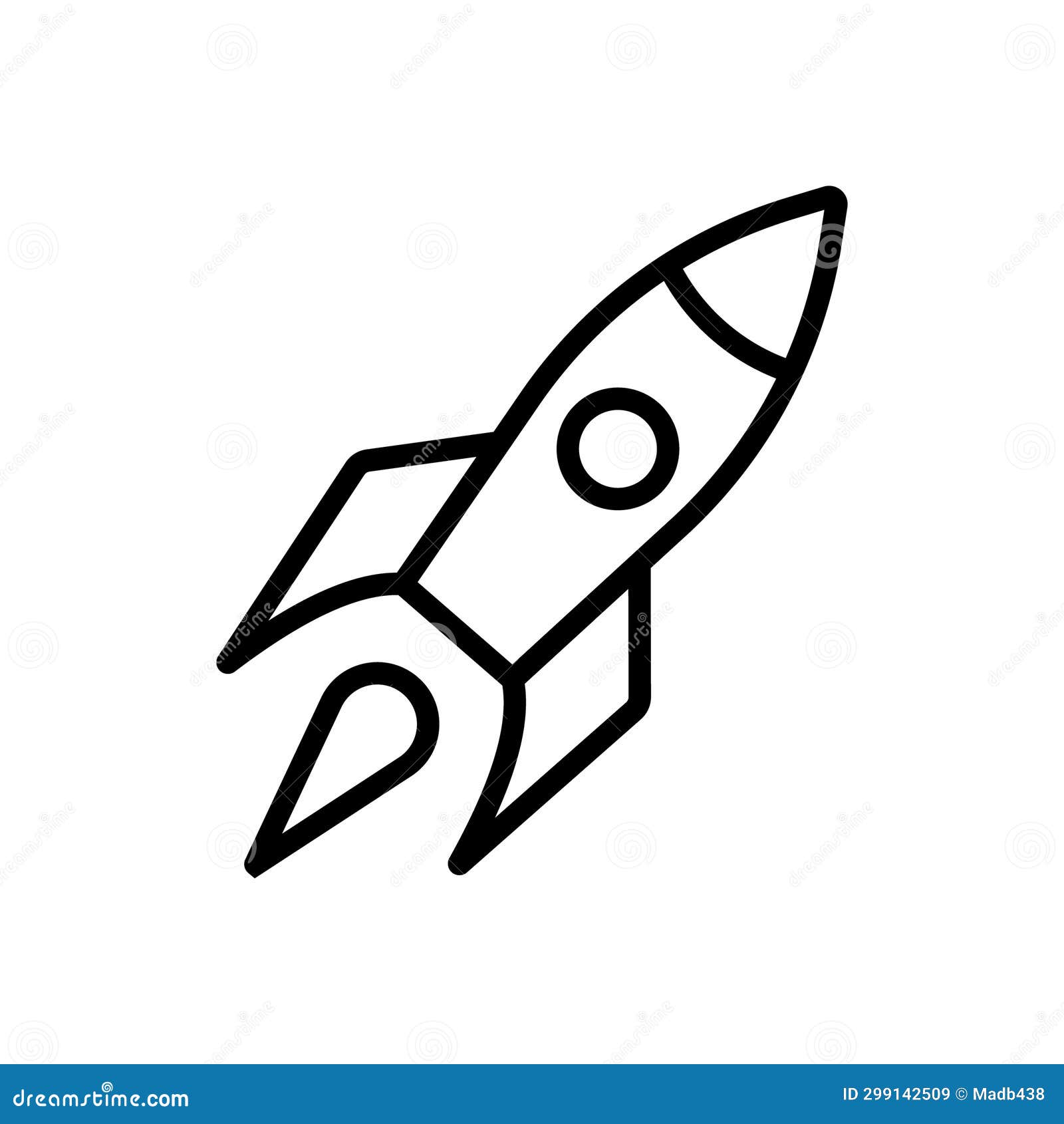 Rocket Flying Icon Design in Linear Style. Stock Vector - Illustration ...