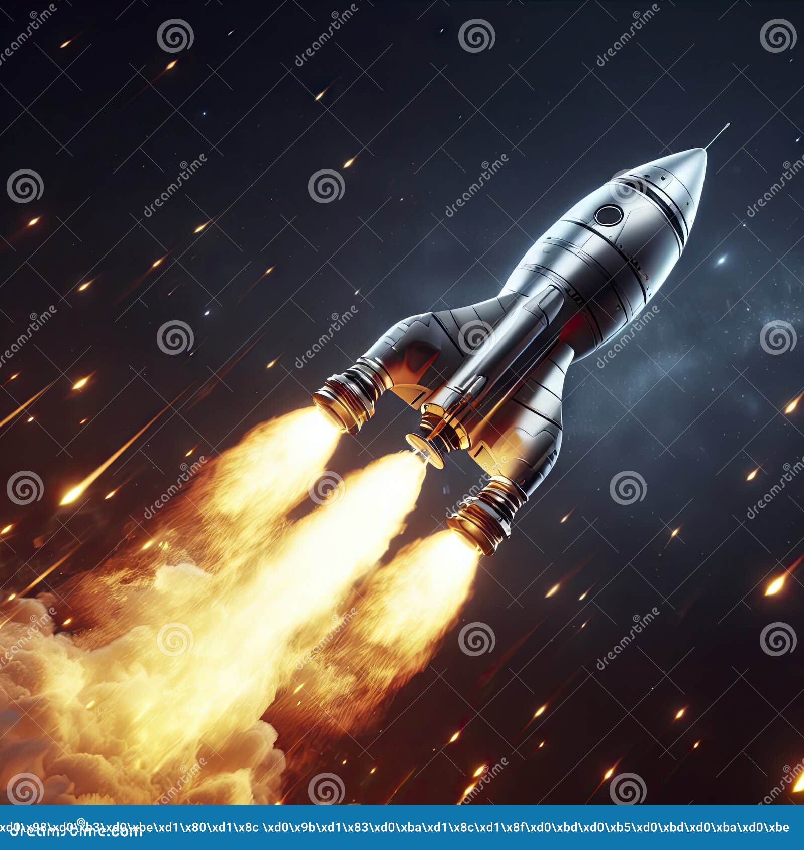 Rocket Flying into Space. Ai Generative Stock Illustration ...