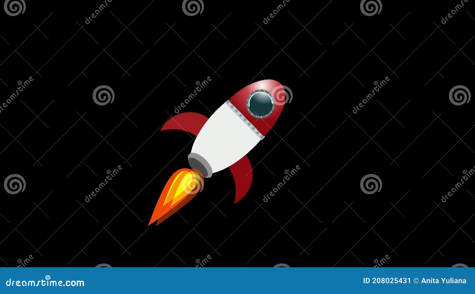 Animated Rocket With Black Background