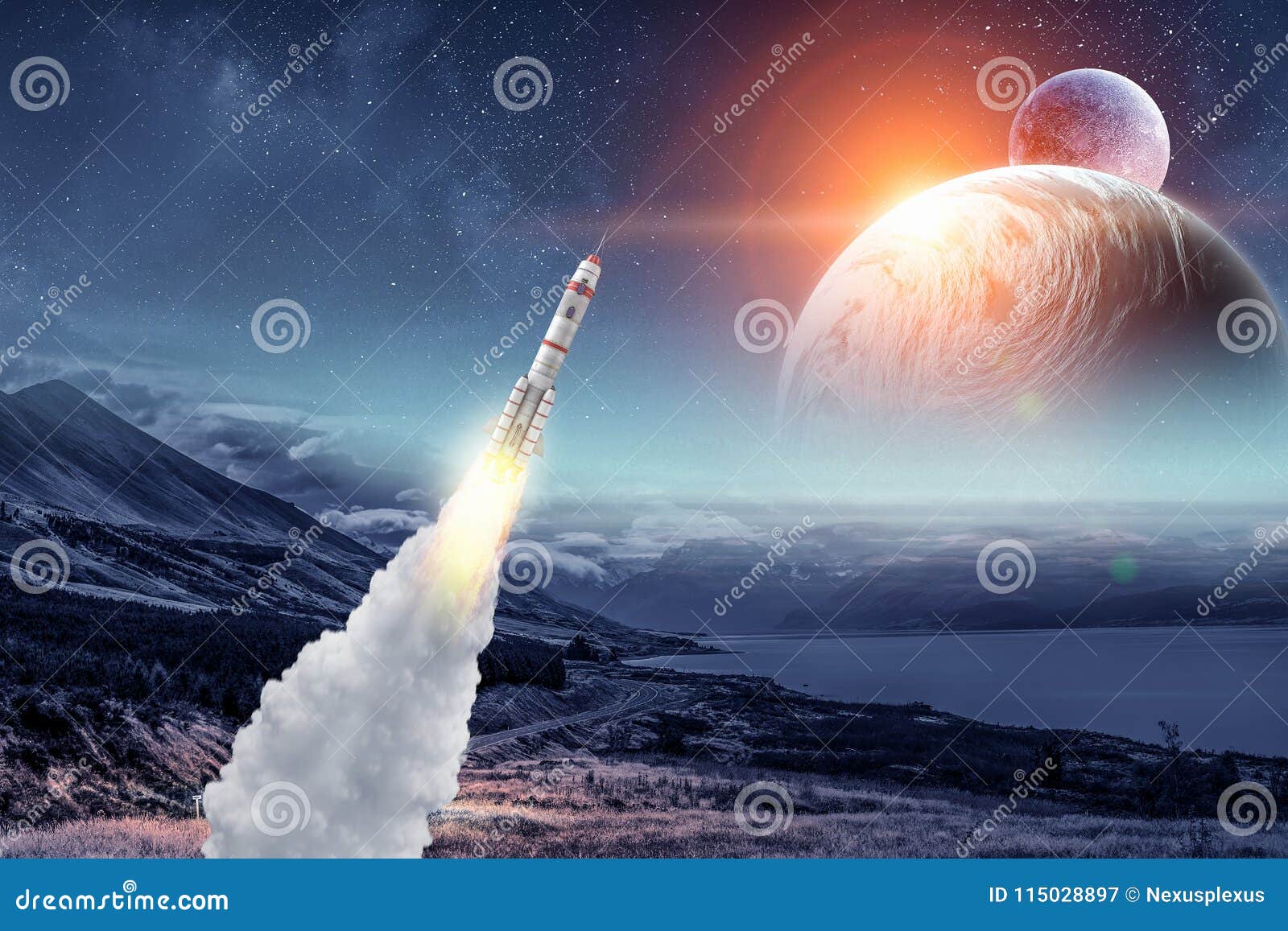 WW2 V1 Rocket Flying Nazi Germany Bomb On Launch Ramp Aiming At Great ...