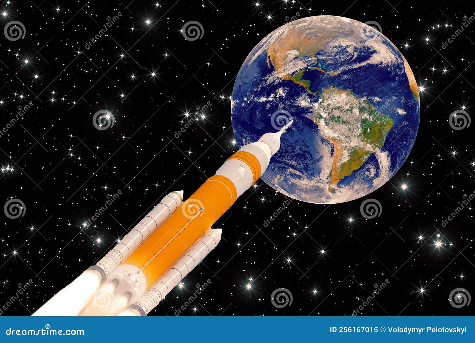 A Rocket Flying To the Earth.the Elements of this Image Furnished by ...