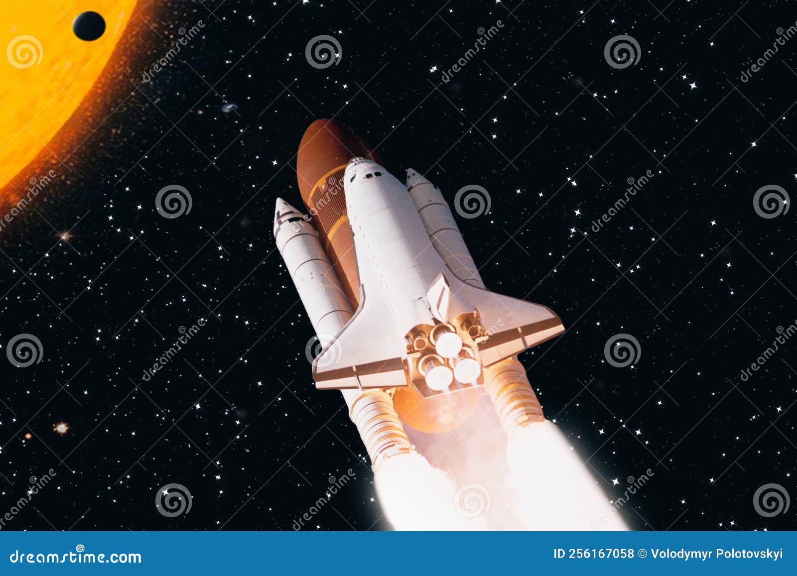 A Rocket is Flying To the Solar Orbit. the Elements of this Image ...