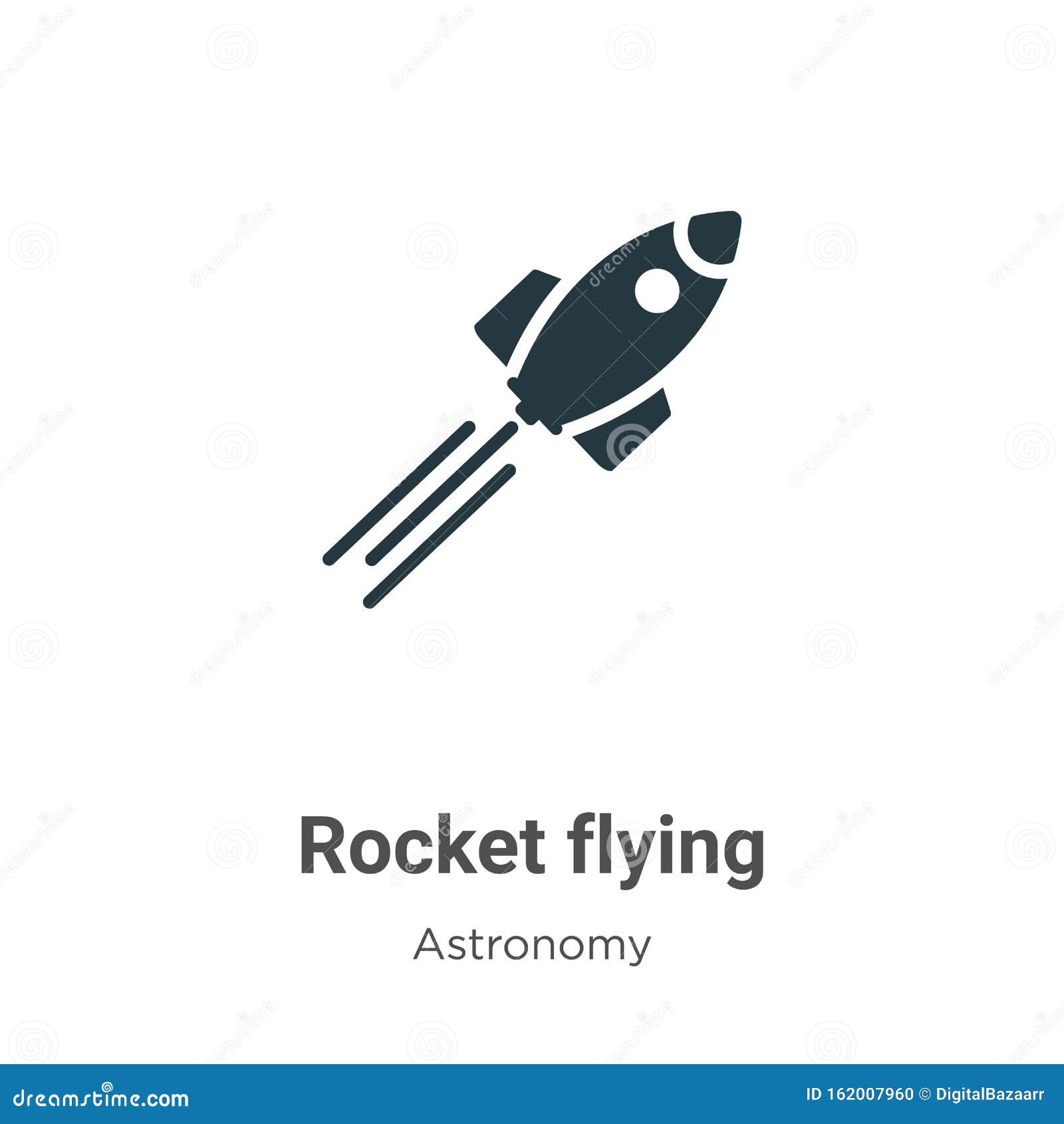 Rocket Flying Vector Icon on White Background. Flat Vector Rocket ...