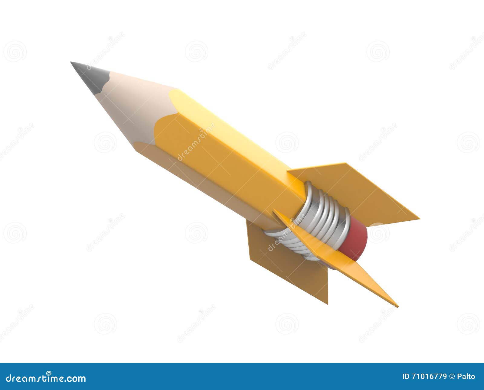 Rocket in the Form of Pencil Stock Illustration - Illustration of ...