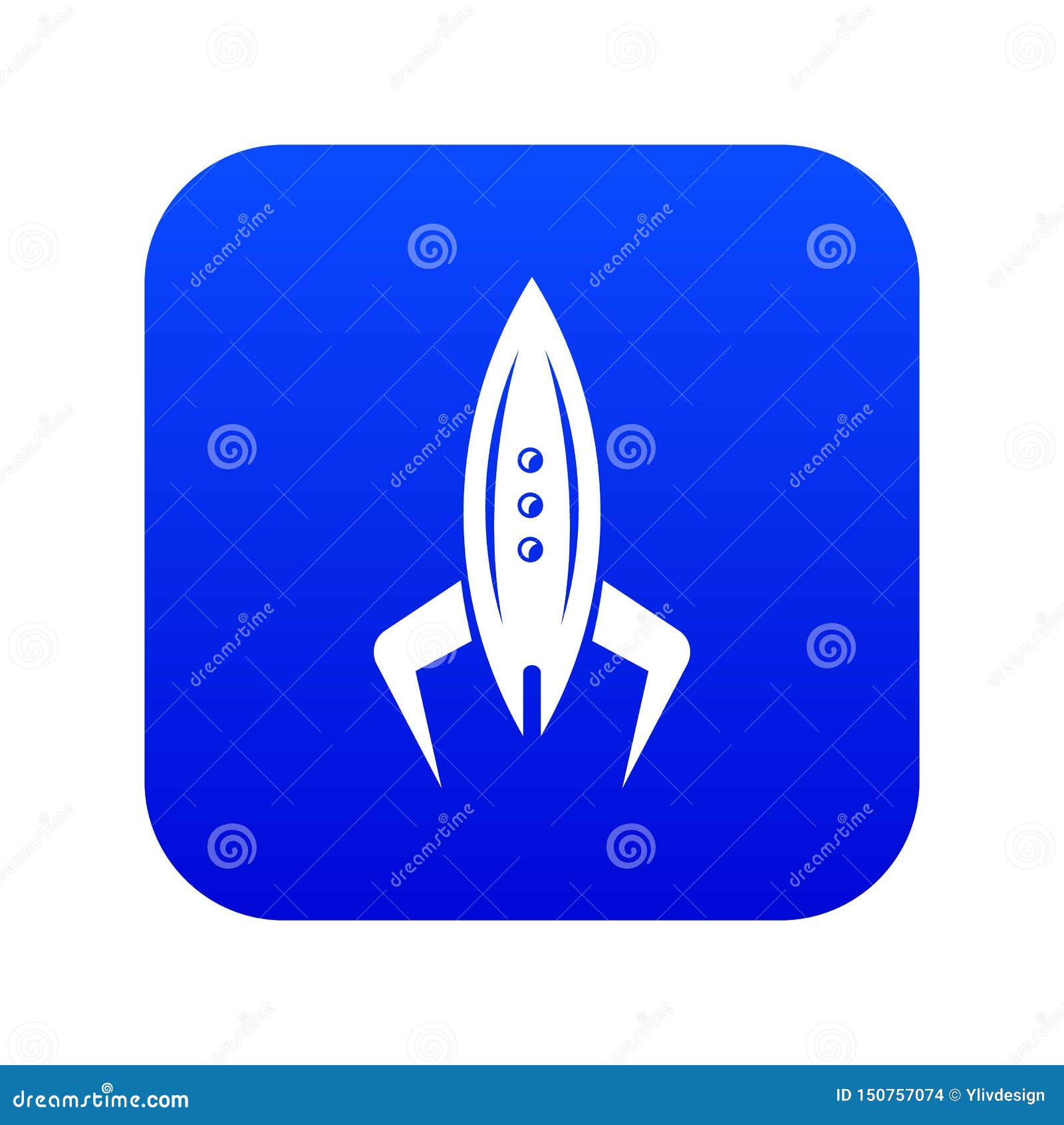 Rocket Future Icon Blue Vector Stock Vector - Illustration of shuttle ...