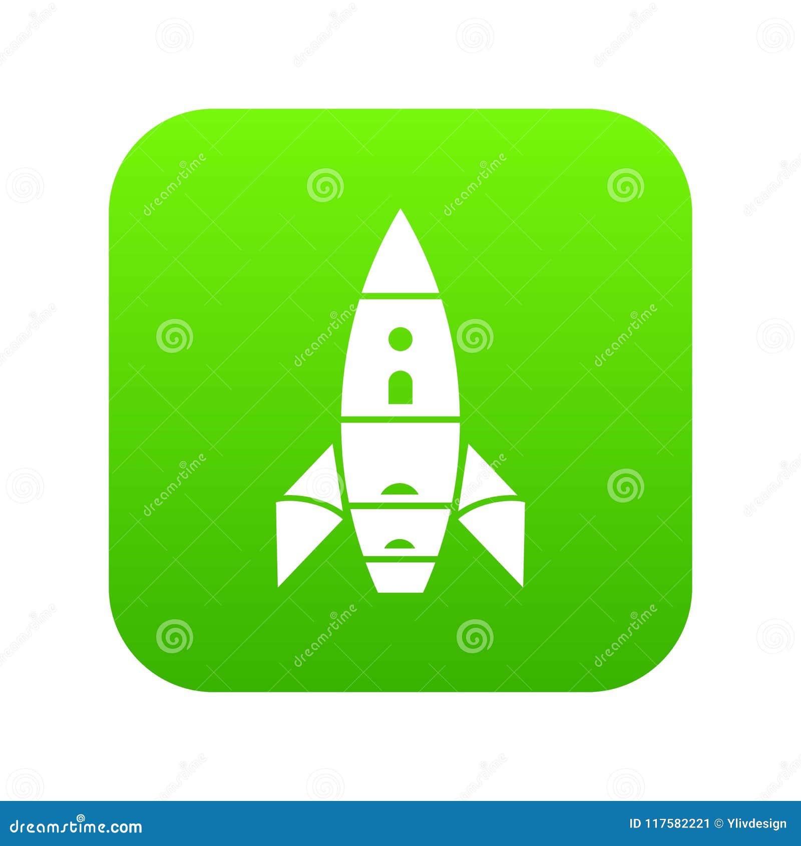 Rocket Galaxy Icon Green Vector Stock Vector - Illustration of ship ...