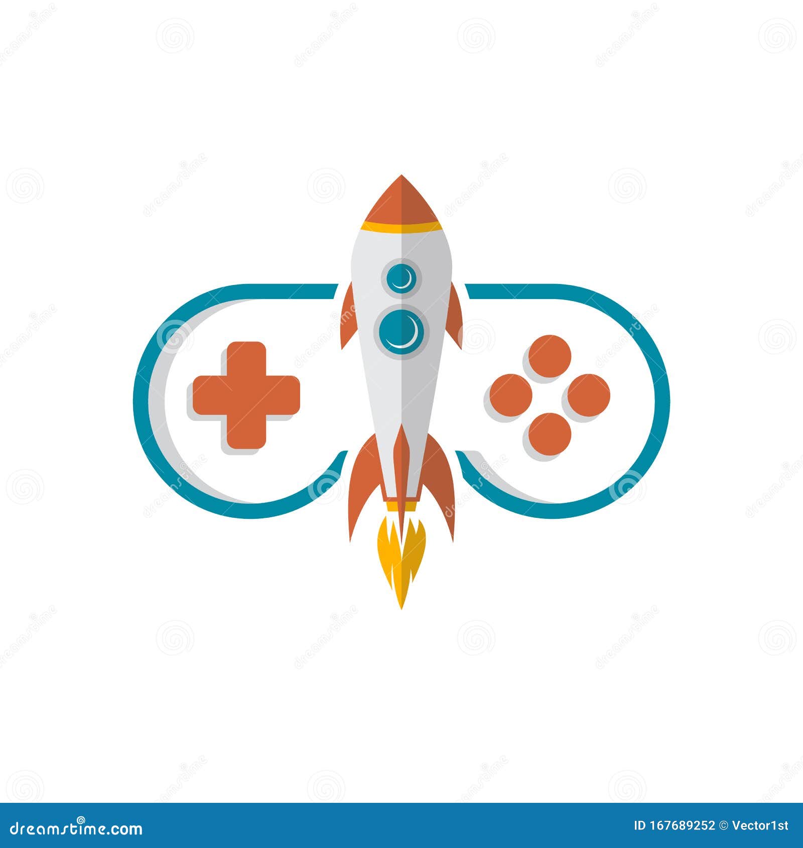 Rocket Game Console Turbo Speed Joystick Controller Stock Illustration ...