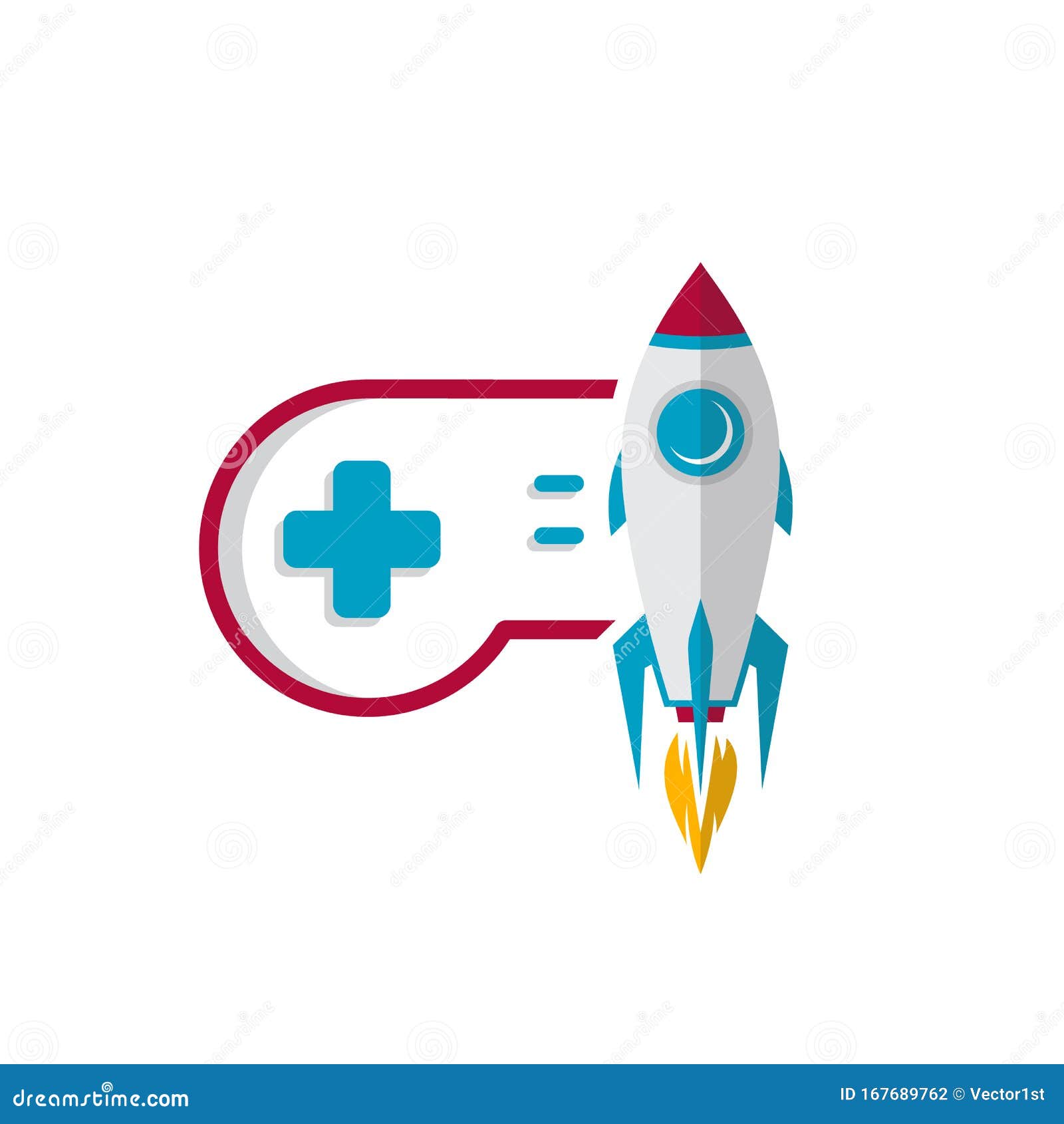 Rocket Game Console Turbo Speed Joystick Controller Stock Illustration ...