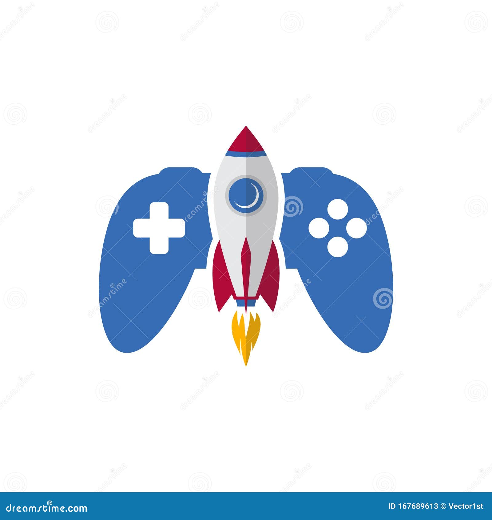 Rocket Game Console Turbo Speed Joystick Controller Stock Illustration ...