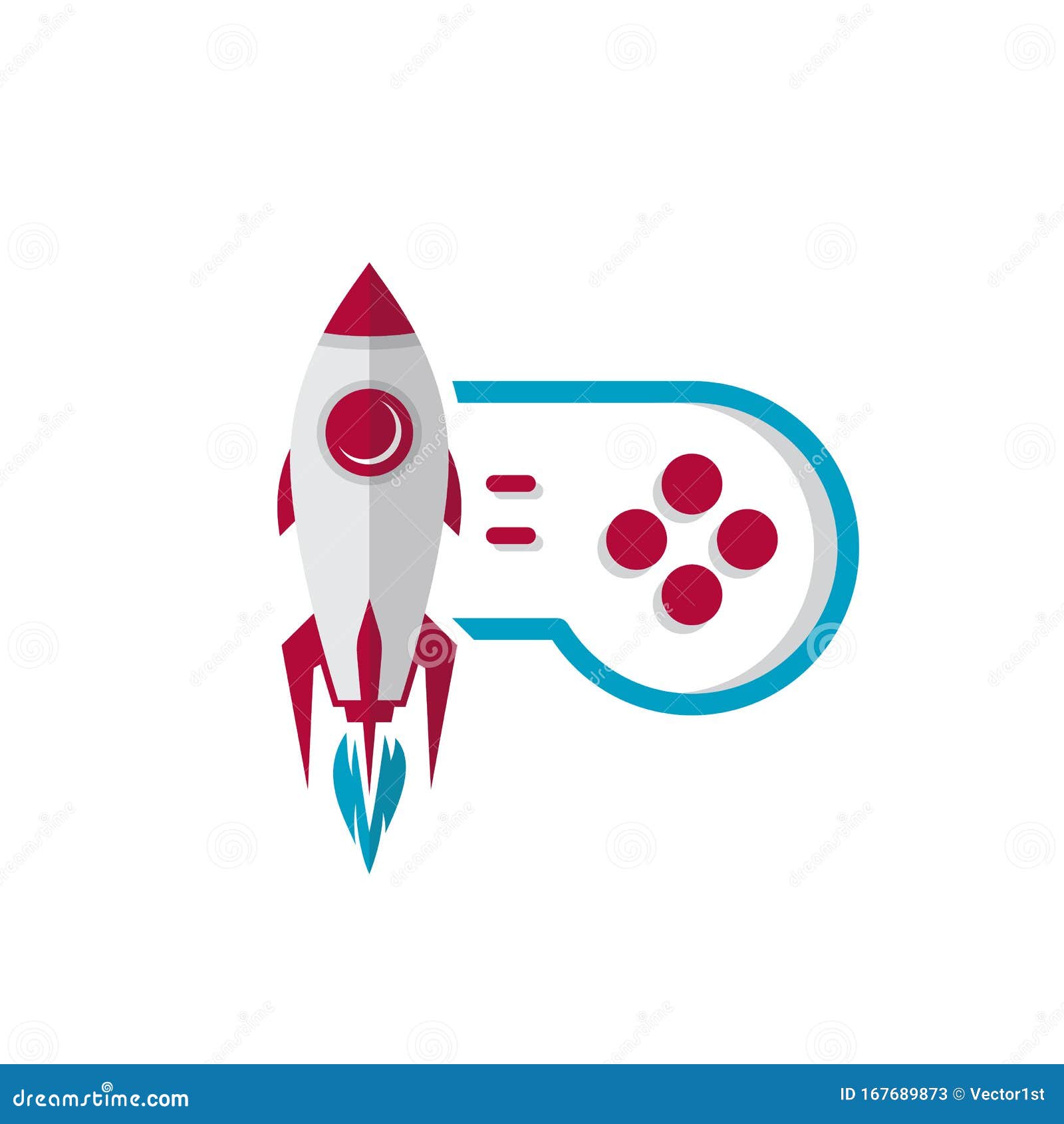 Rocket Game Console Turbo Speed Joystick Controller Stock Illustration ...