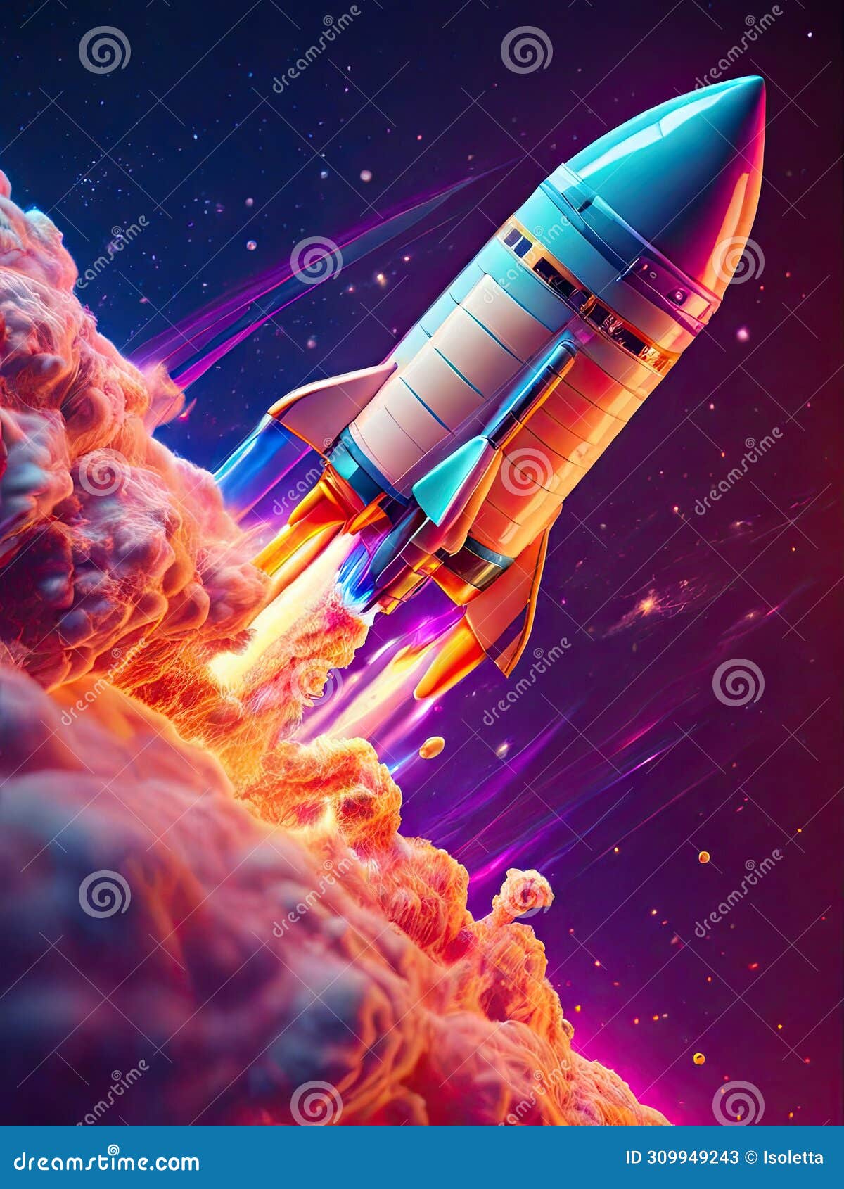 Rocket Going from Earth To Space Stock Image - Image of explorer ...