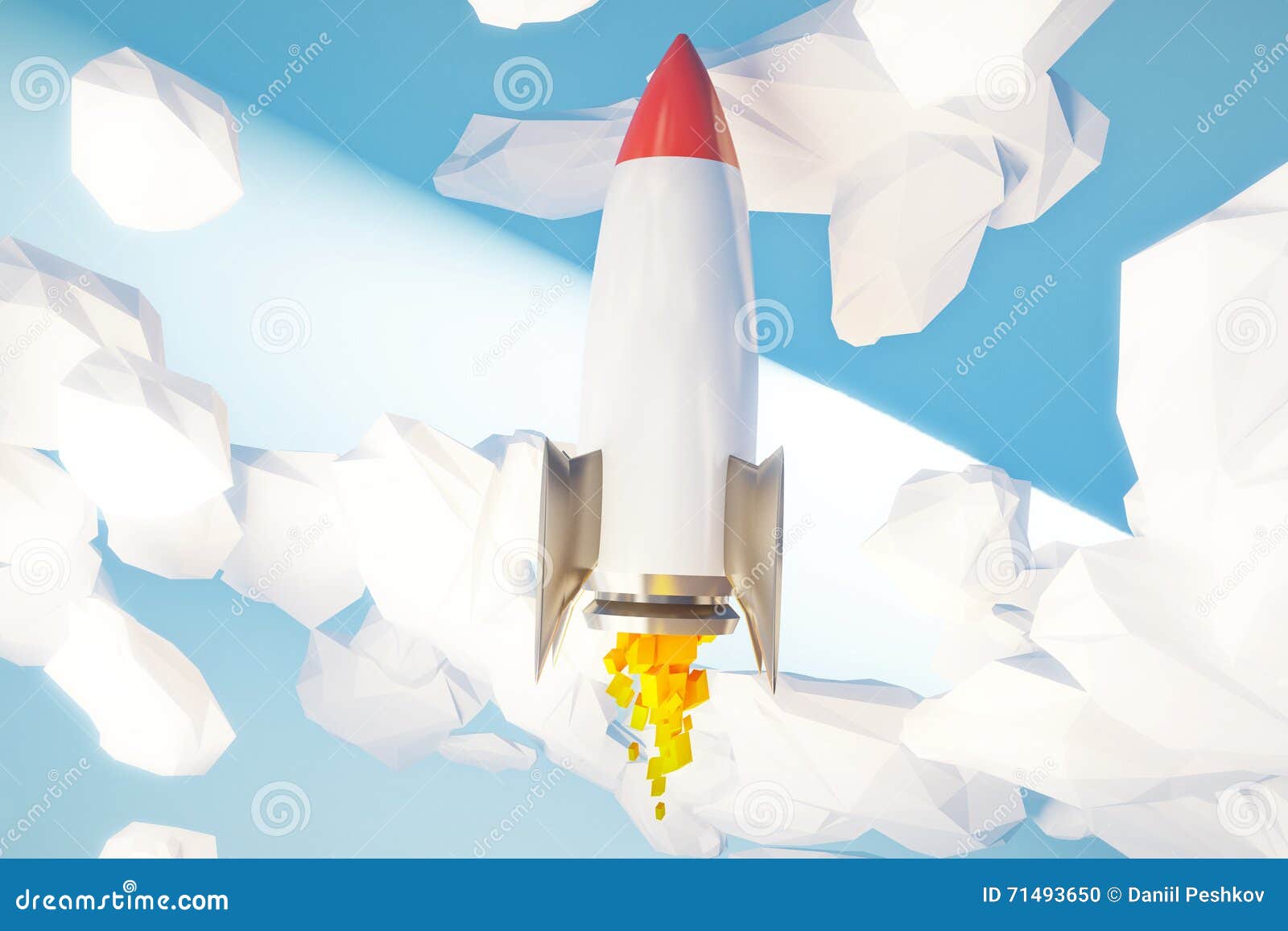 Rocket going up startup stock illustration. Illustration of launch ...