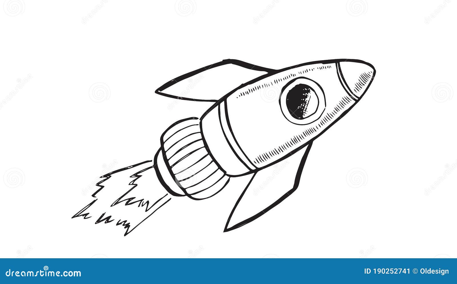 Rocket Hand Drawn Vector Illustration Stock Vector - Illustration of ...