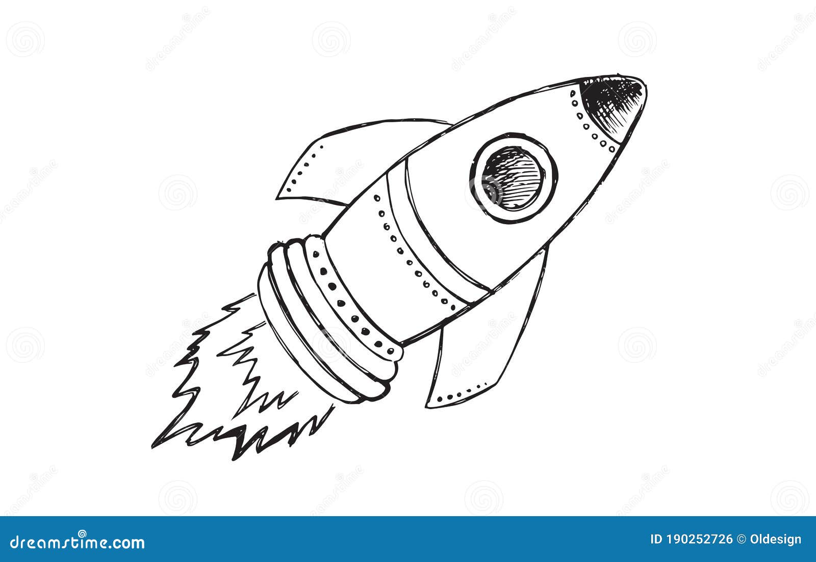 Rocket Hand Drawn Vector Illustration Stock Vector - Illustration of ...