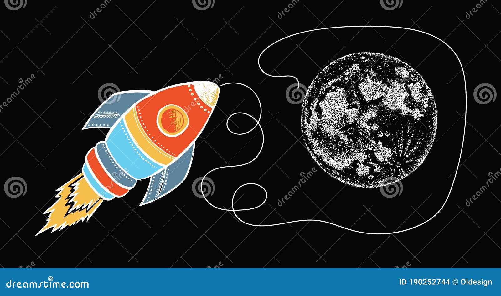 Rocket Hand Drawn Vector Illustration Stock Vector - Illustration of ...