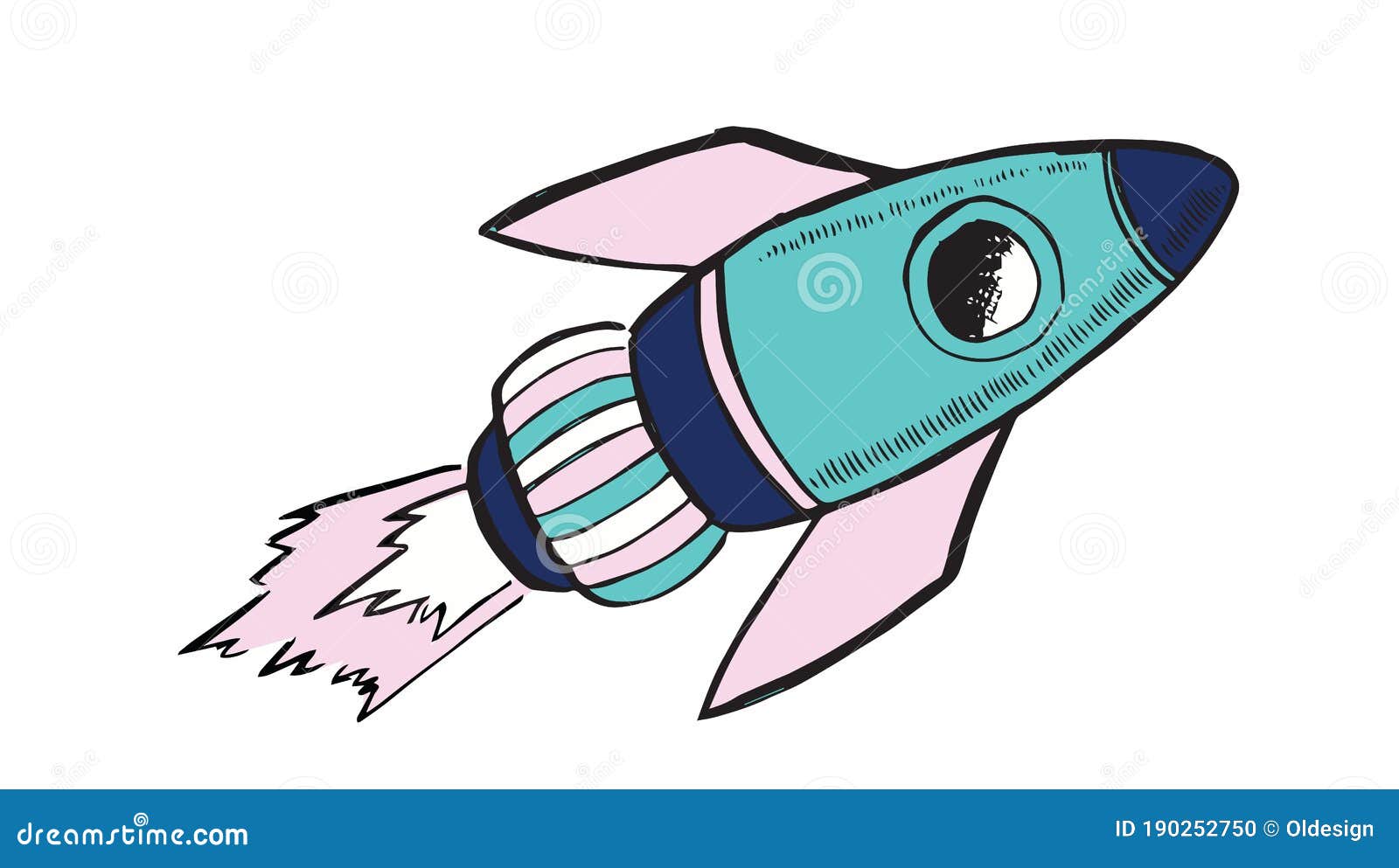 Rocket Hand Drawn Vector Illustration Stock Vector - Illustration of ...