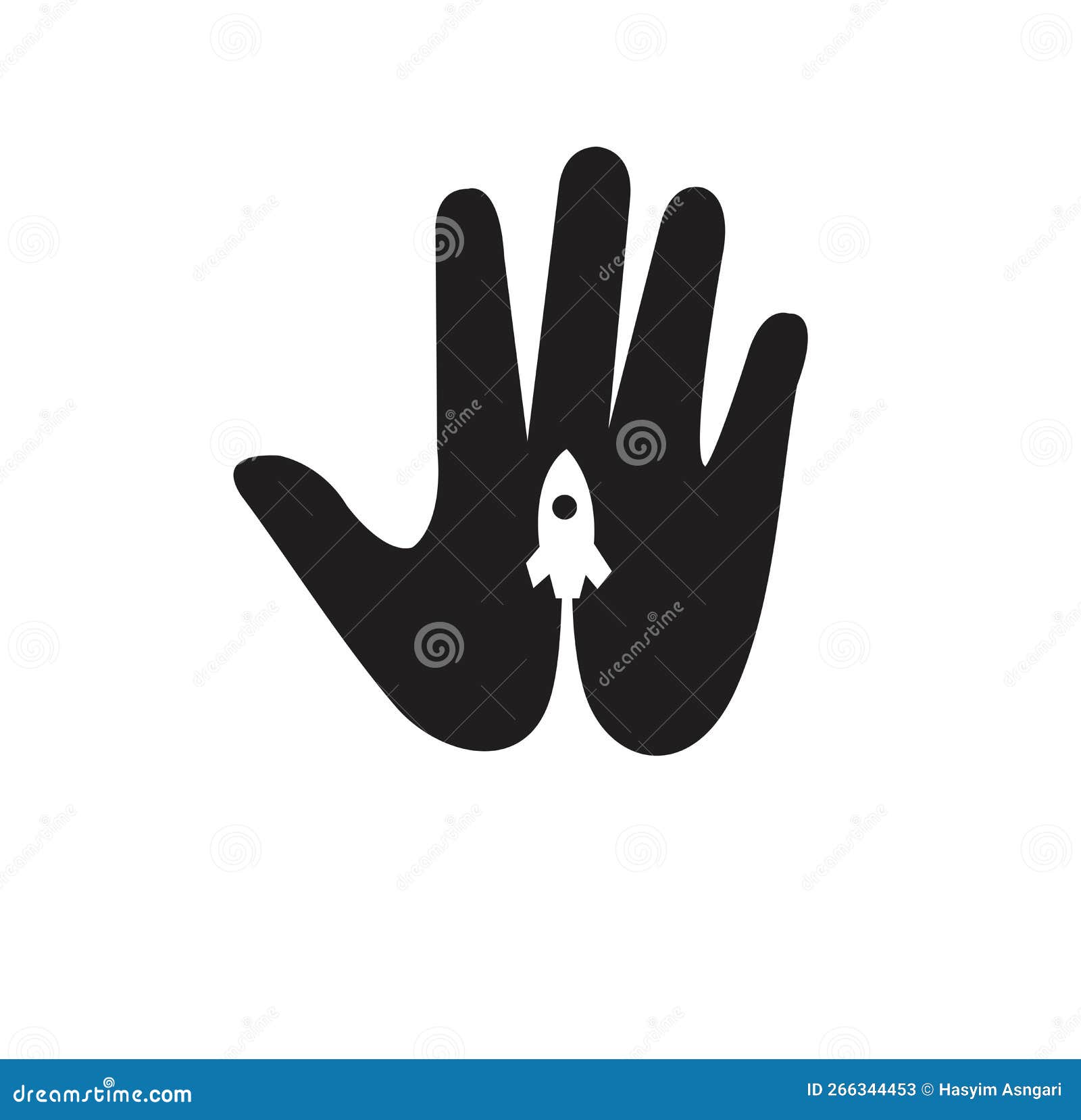 Rocket Hand Logo Design Concept Stock Vector - Illustration of glove ...