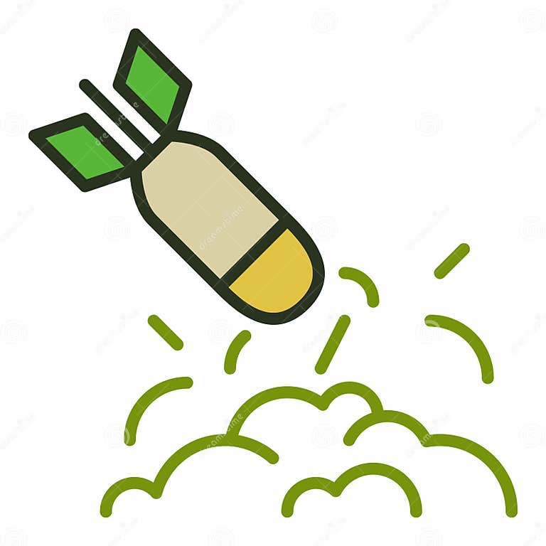 Rocket Hit with Explosion Vector Concept Colored Icon Stock Vector ...