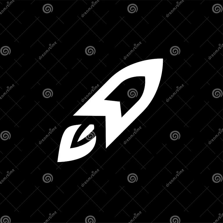 Rocket Icon on Black Background. Black Flat Style Vector Illustration ...