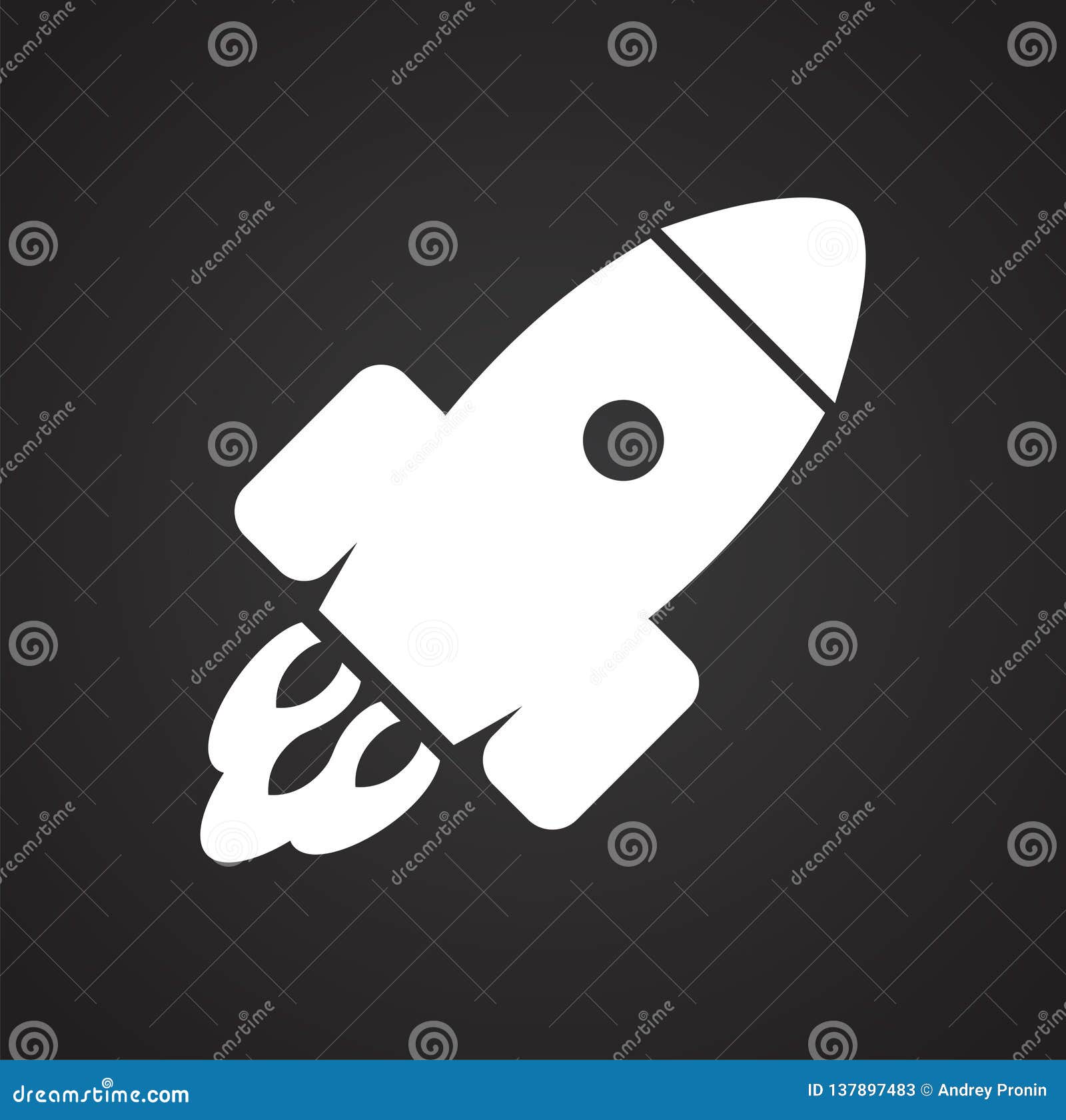 Rocket Icon on Black Background for Graphic and Web Design, Modern ...