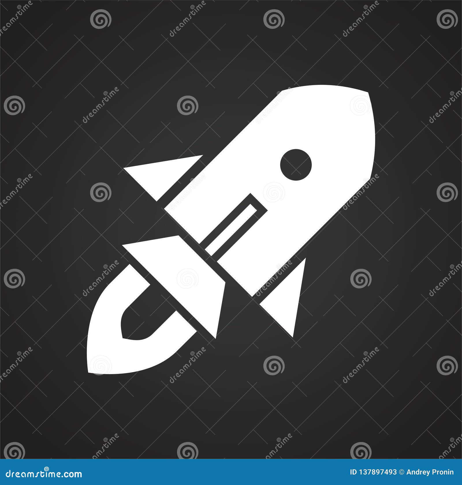 Rocket Icon on Black Background for Graphic and Web Design, Modern ...