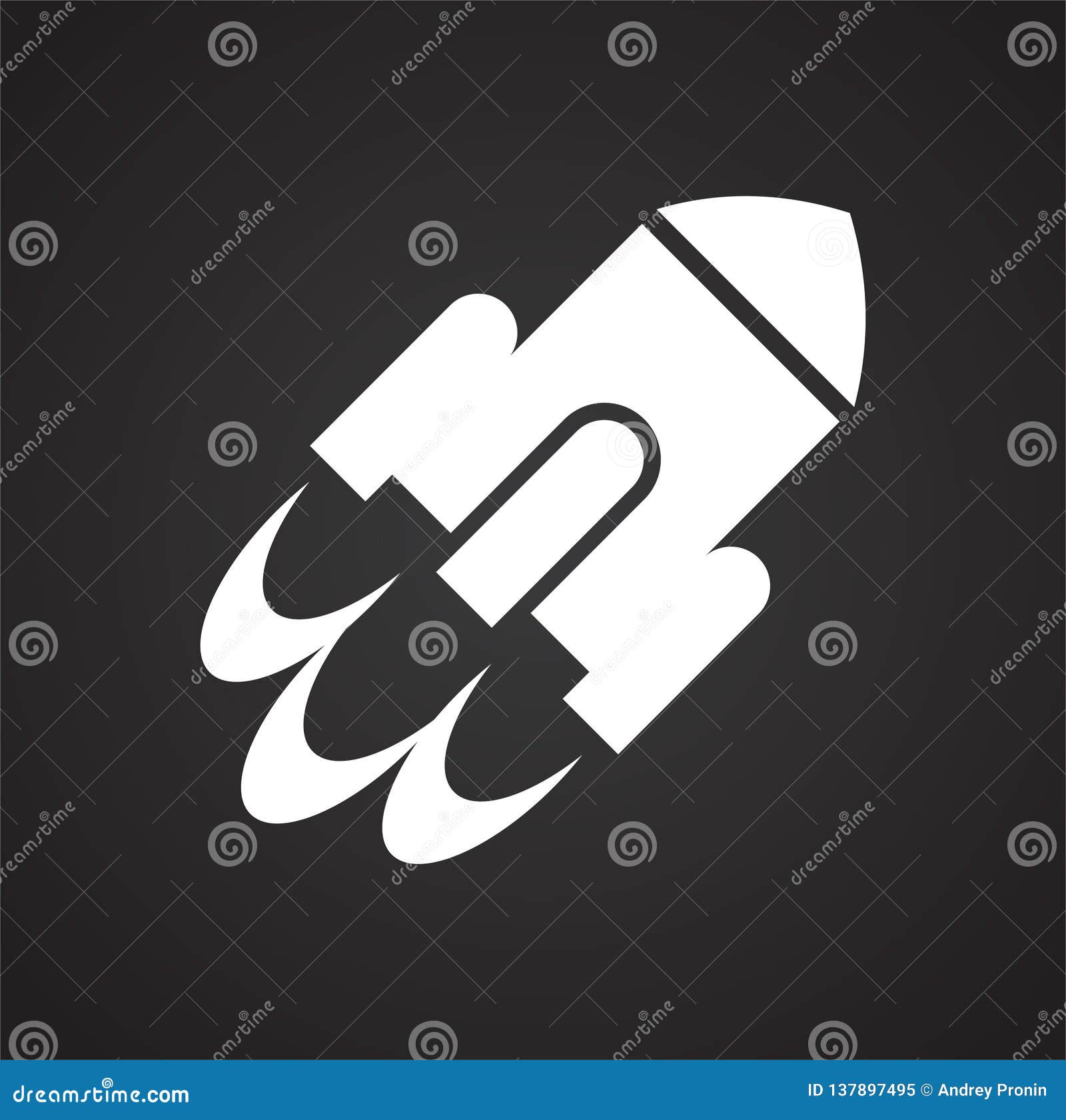 Rocket Icon on Black Background for Graphic and Web Design, Modern ...