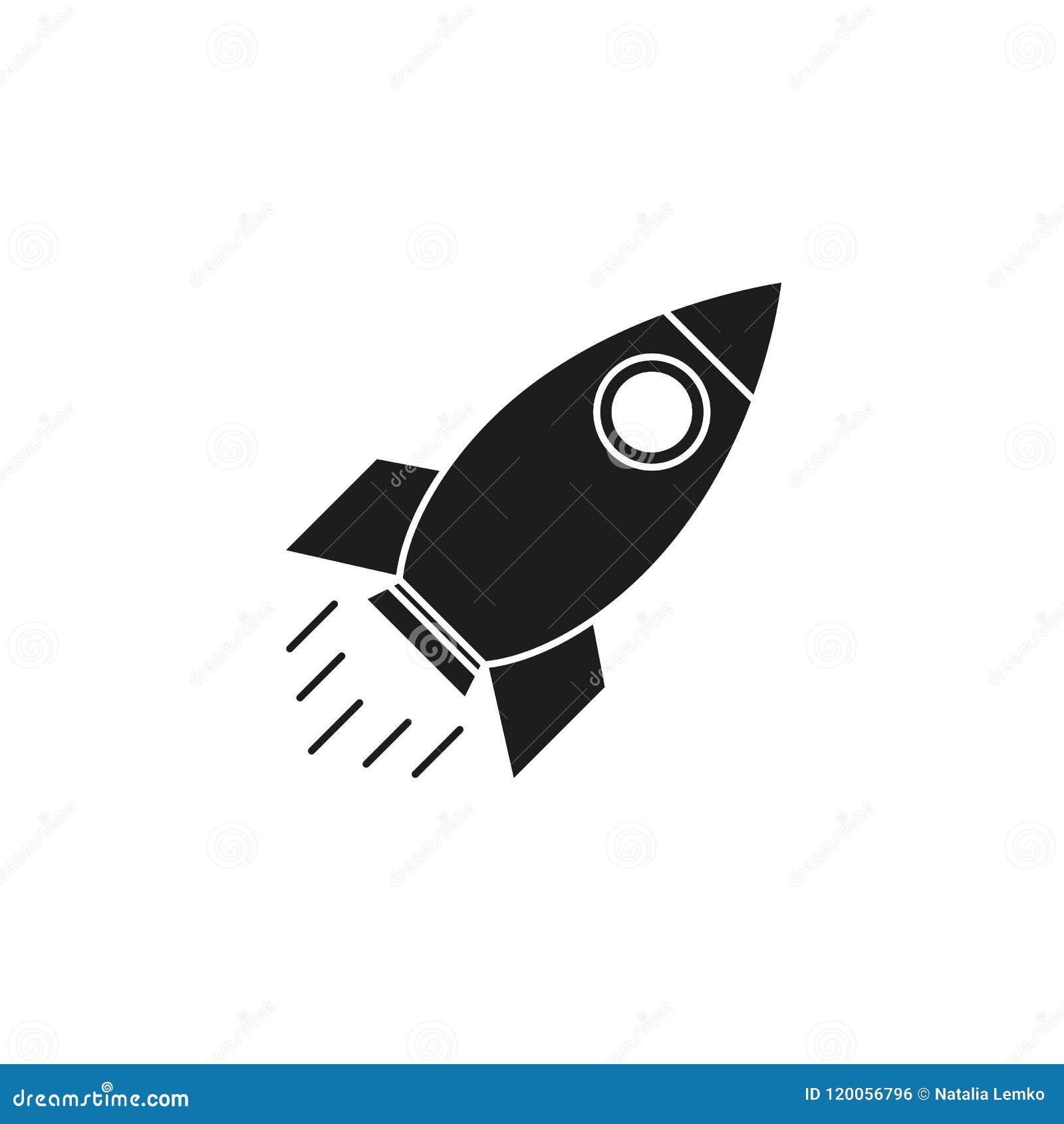 Rocket of icon black stock vector. Illustration of spaceship - 120056796