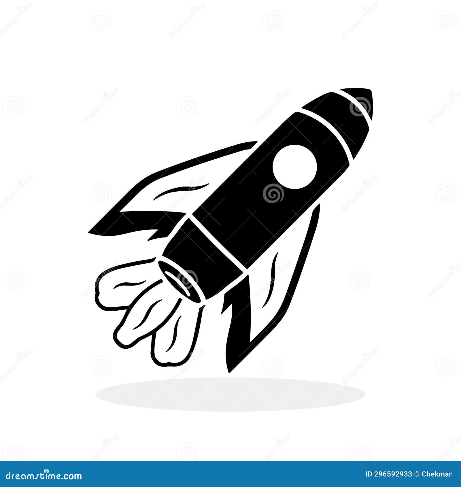 Rocket Icon. Black Spaceship Icon Isolated. Rocket Launching Sign Stock ...