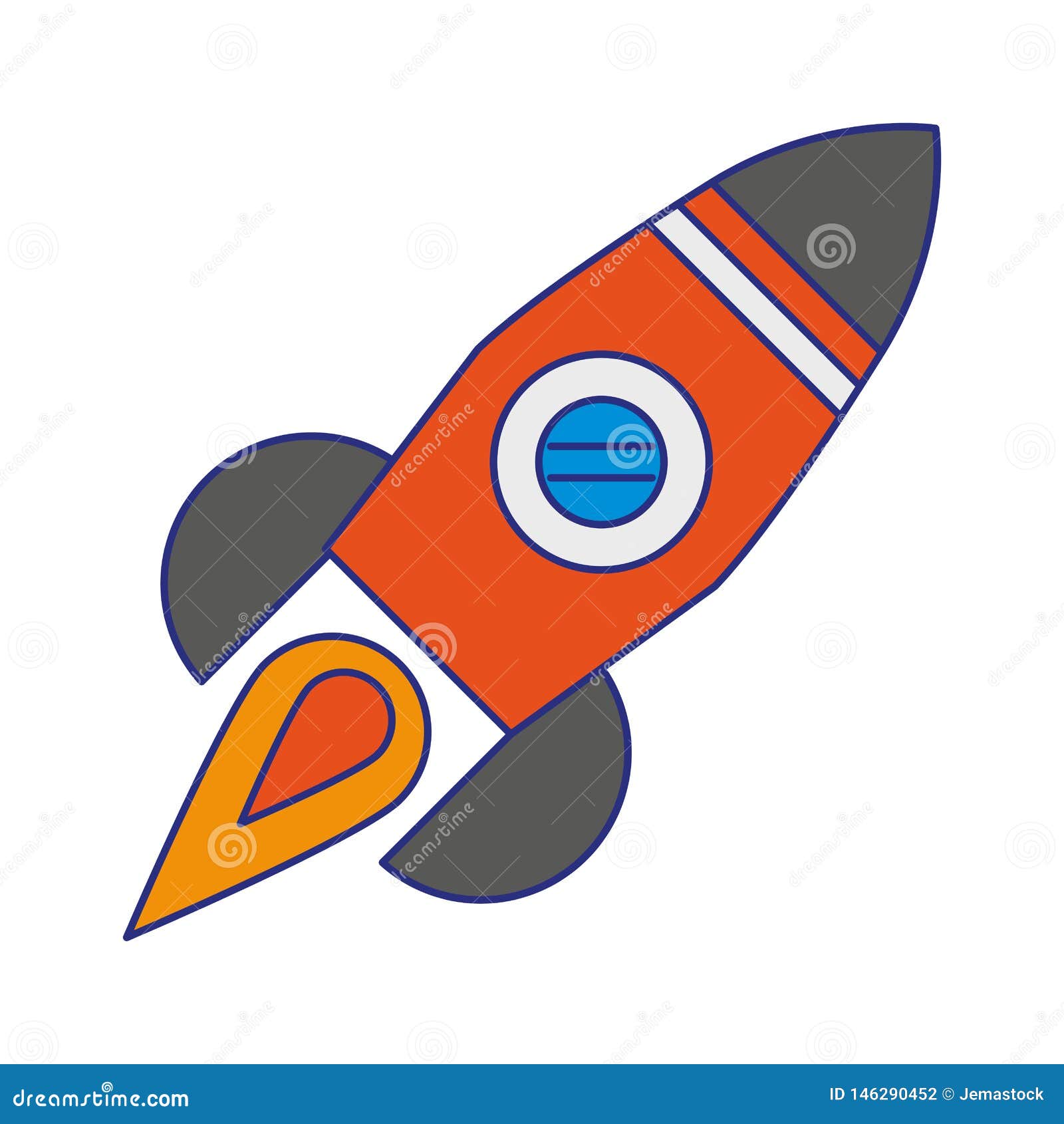 Rocket icon cartoon stock vector. Illustration of ship - 146290452