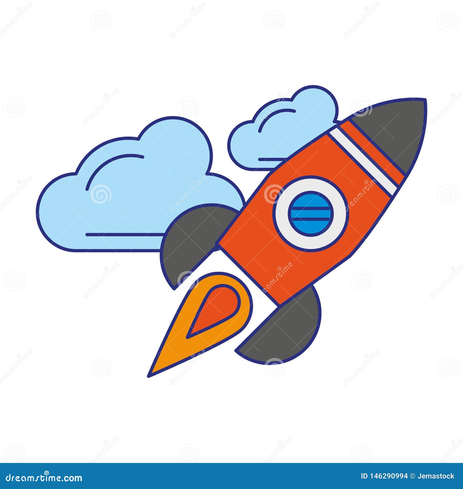 Rocket icon cartoon stock vector. Illustration of graphic - 146290994