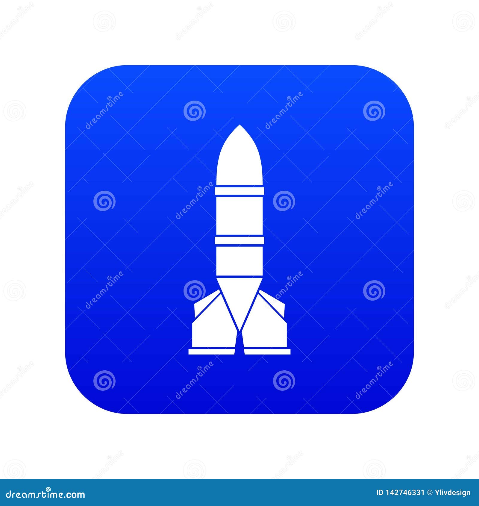 Rocket icon digital blue stock vector. Illustration of flame - 142746331