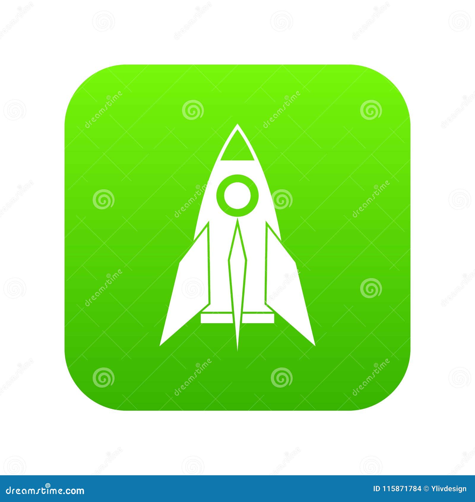 Rocket icon digital green stock vector. Illustration of fire - 115871784