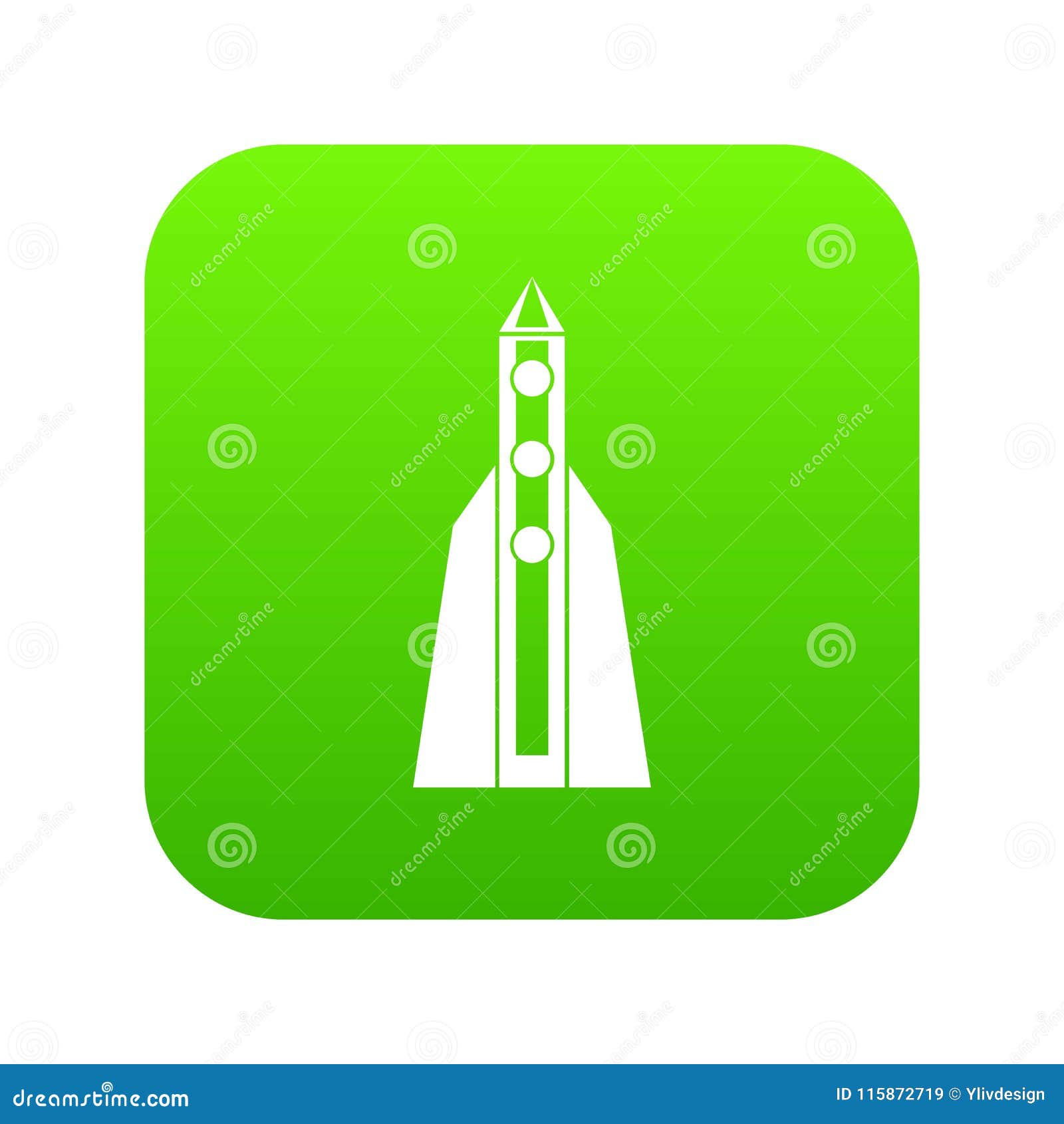 Rocket icon digital green stock vector. Illustration of future - 115872719