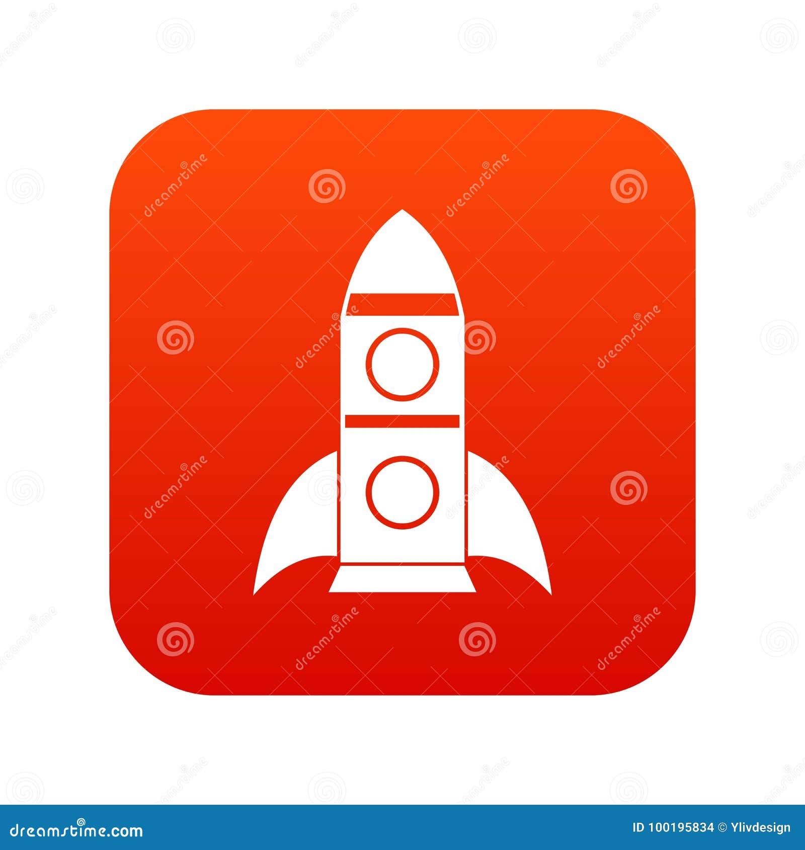 Rocket icon digital red stock vector. Illustration of emblem - 100195834