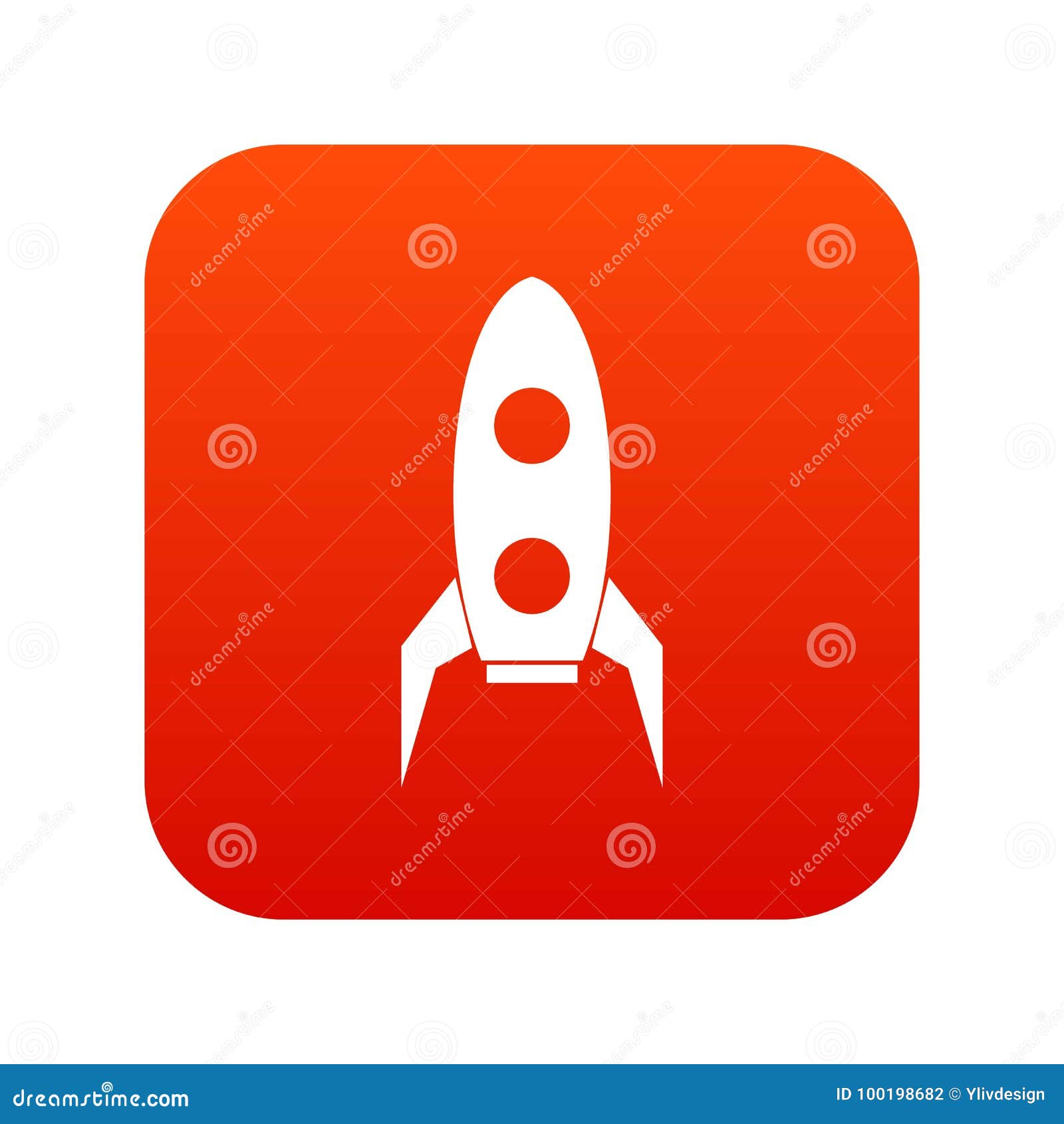 Rocket icon digital red stock vector. Illustration of launch - 100198682