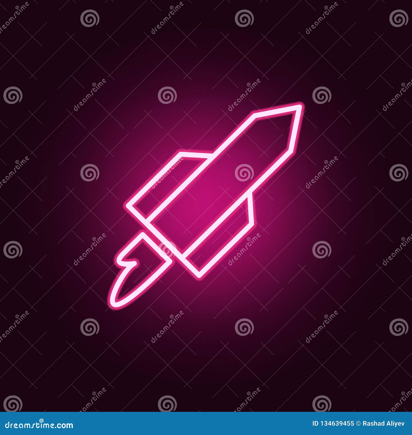 Rocket Icon. Elements of Web in Neon Style Icons Stock Illustration ...
