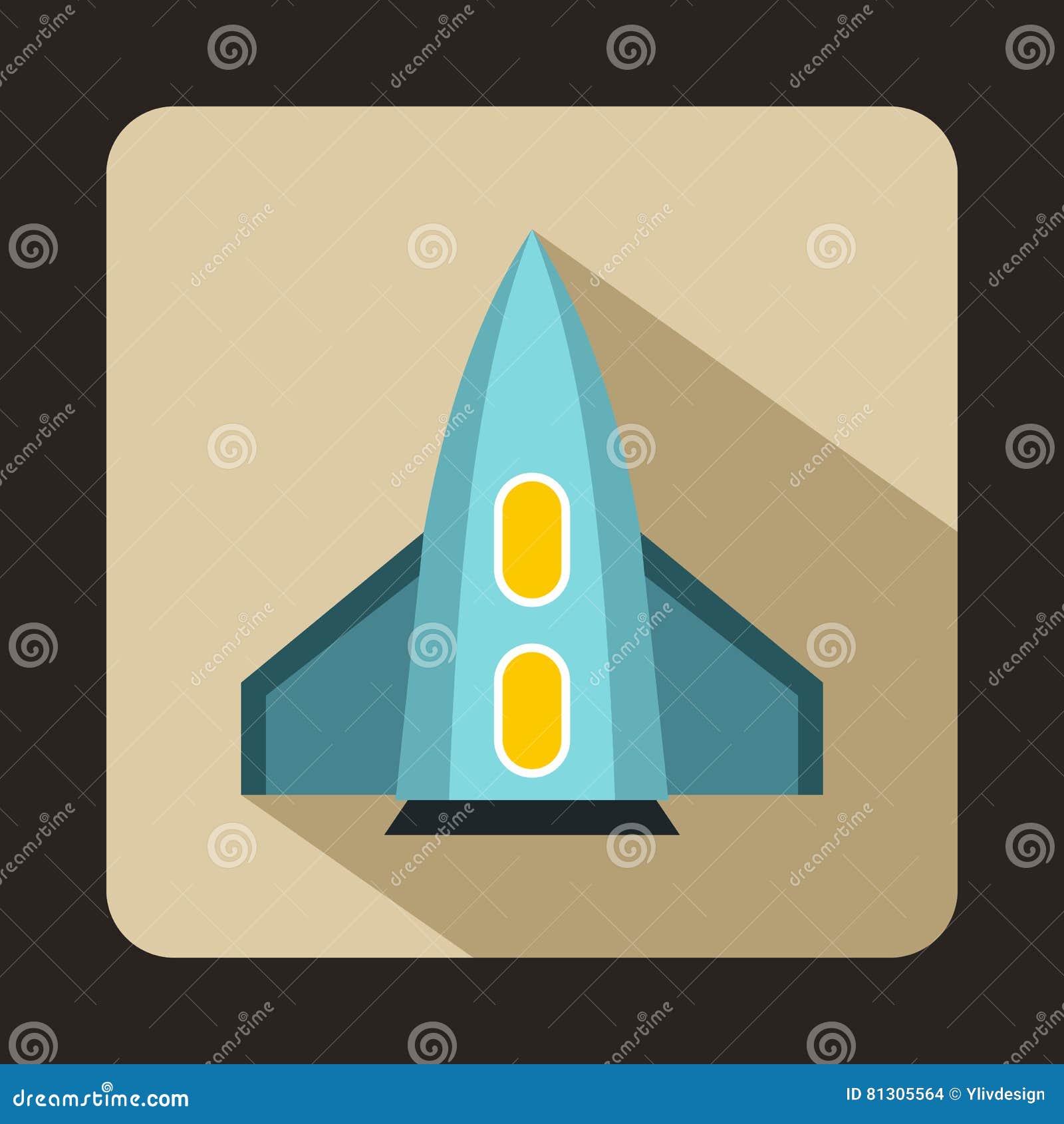Rocket icon, flat style stock vector. Illustration of future - 81305564