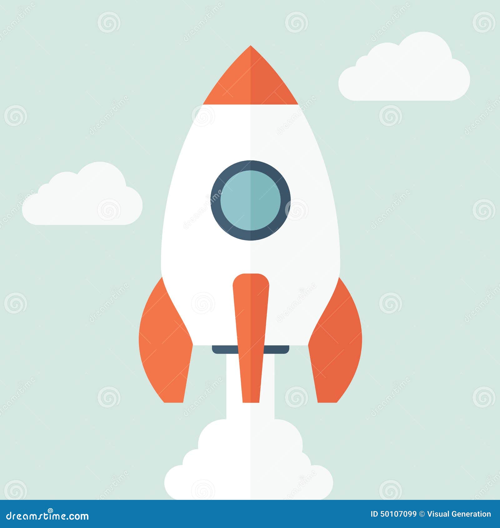 Rocket Icon in Flat Style stock vector. Illustration of fantasy - 50107099