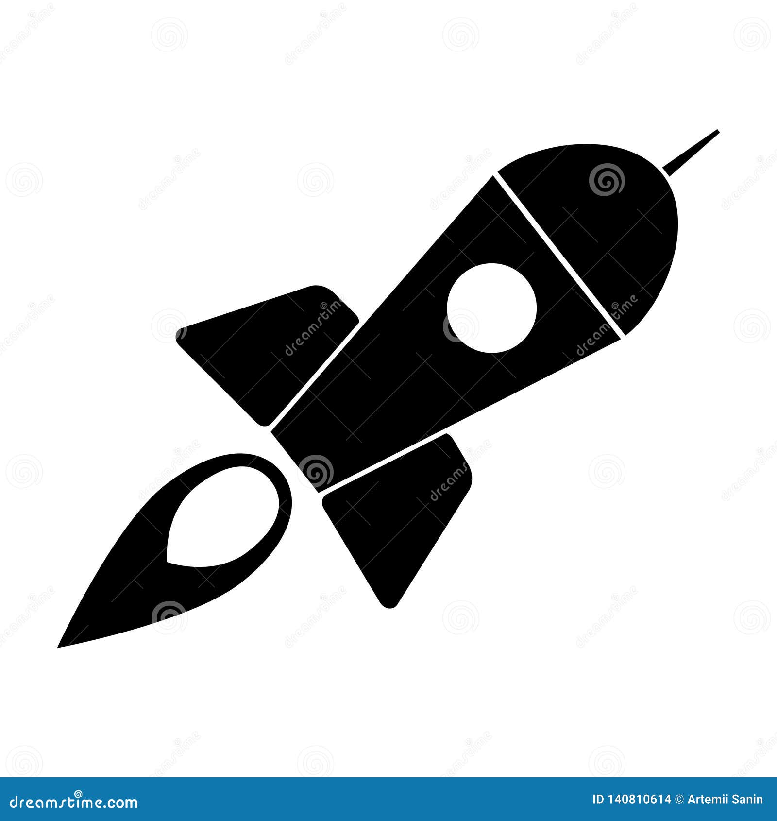 Rocket Icon, Flat Vector Symbol Isolated on White Background Stock ...