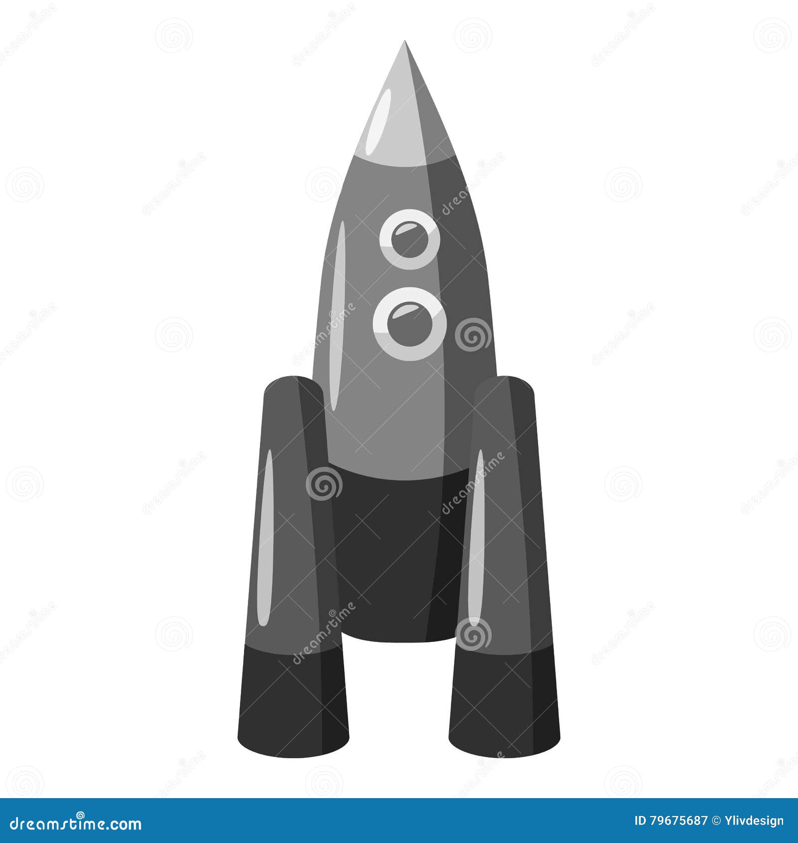 Rocket Icon, Gray Monochrome Style Stock Vector - Illustration of ...