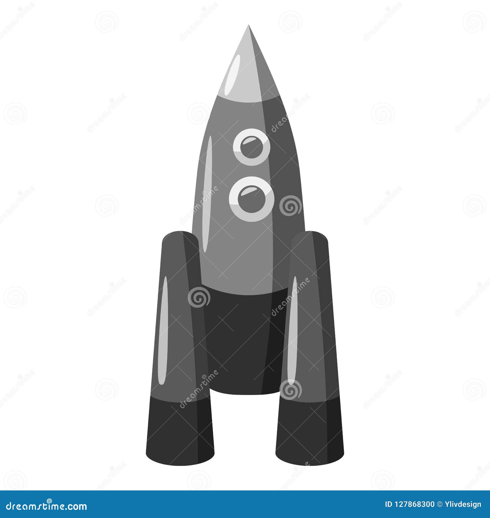 Rocket Icon, Gray Monochrome Style Stock Illustration - Illustration of ...