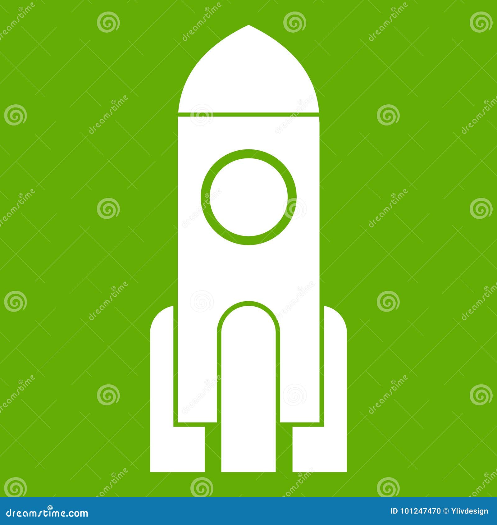 Rocket icon green stock vector. Illustration of shuttle - 101247470