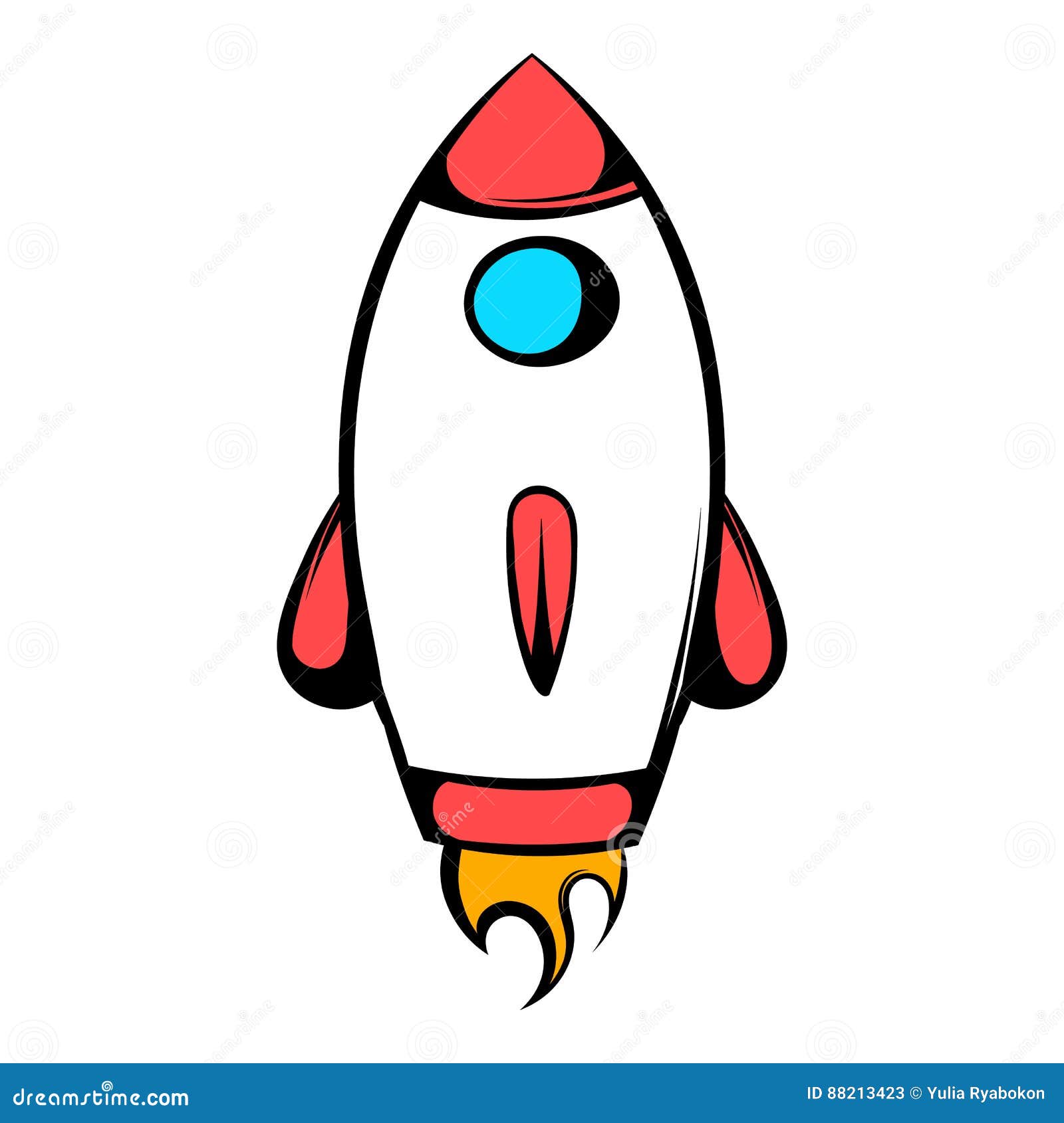 Rocket icon, icon cartoon stock vector. Illustration of comics - 88213423