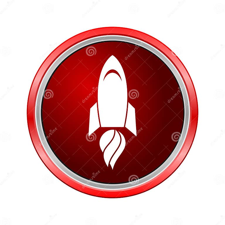 Rocket Icon, Internet Button on White Background Stock Vector ...
