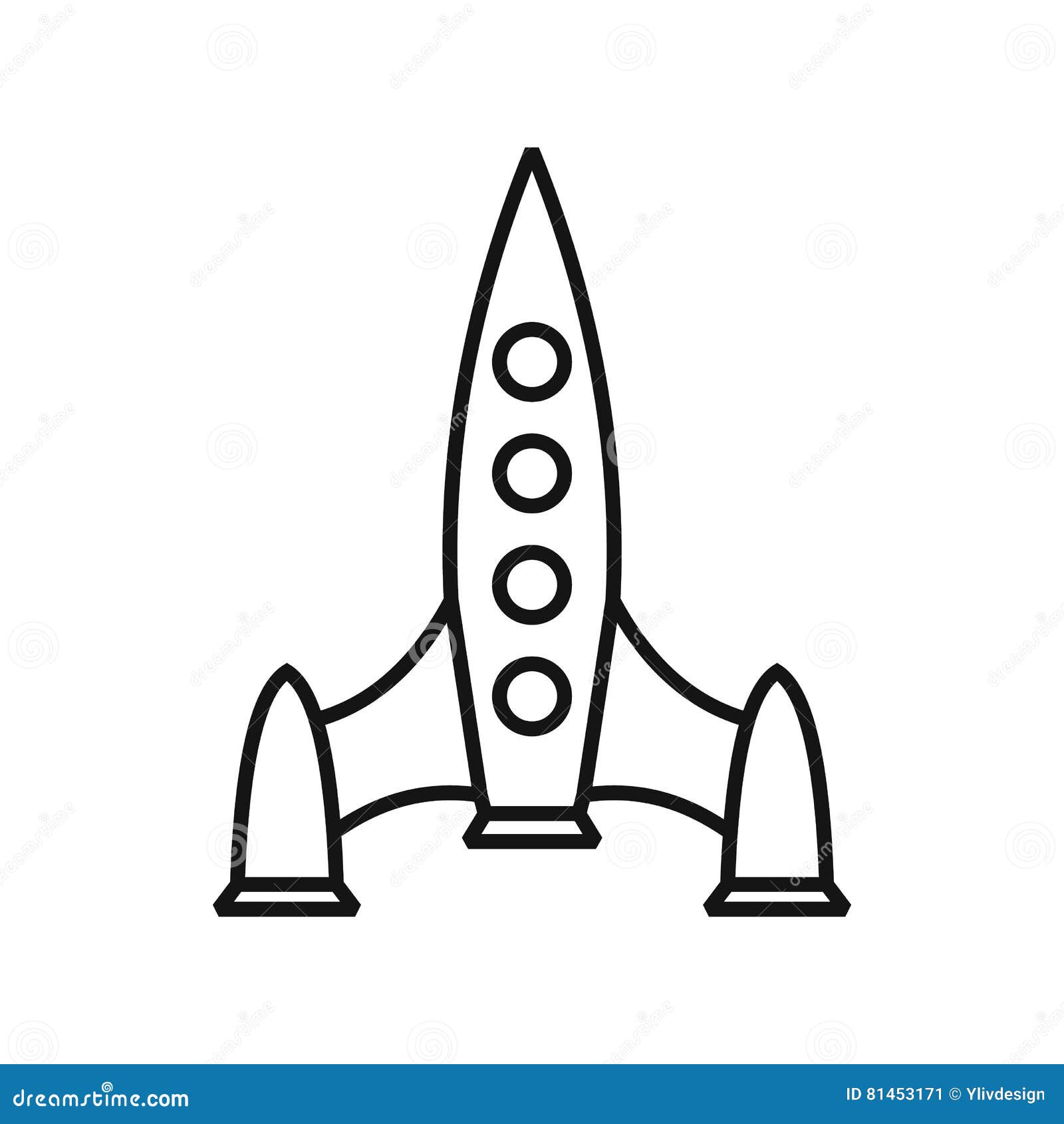 Rocket icon, outline style stock vector. Illustration of design - 81453171