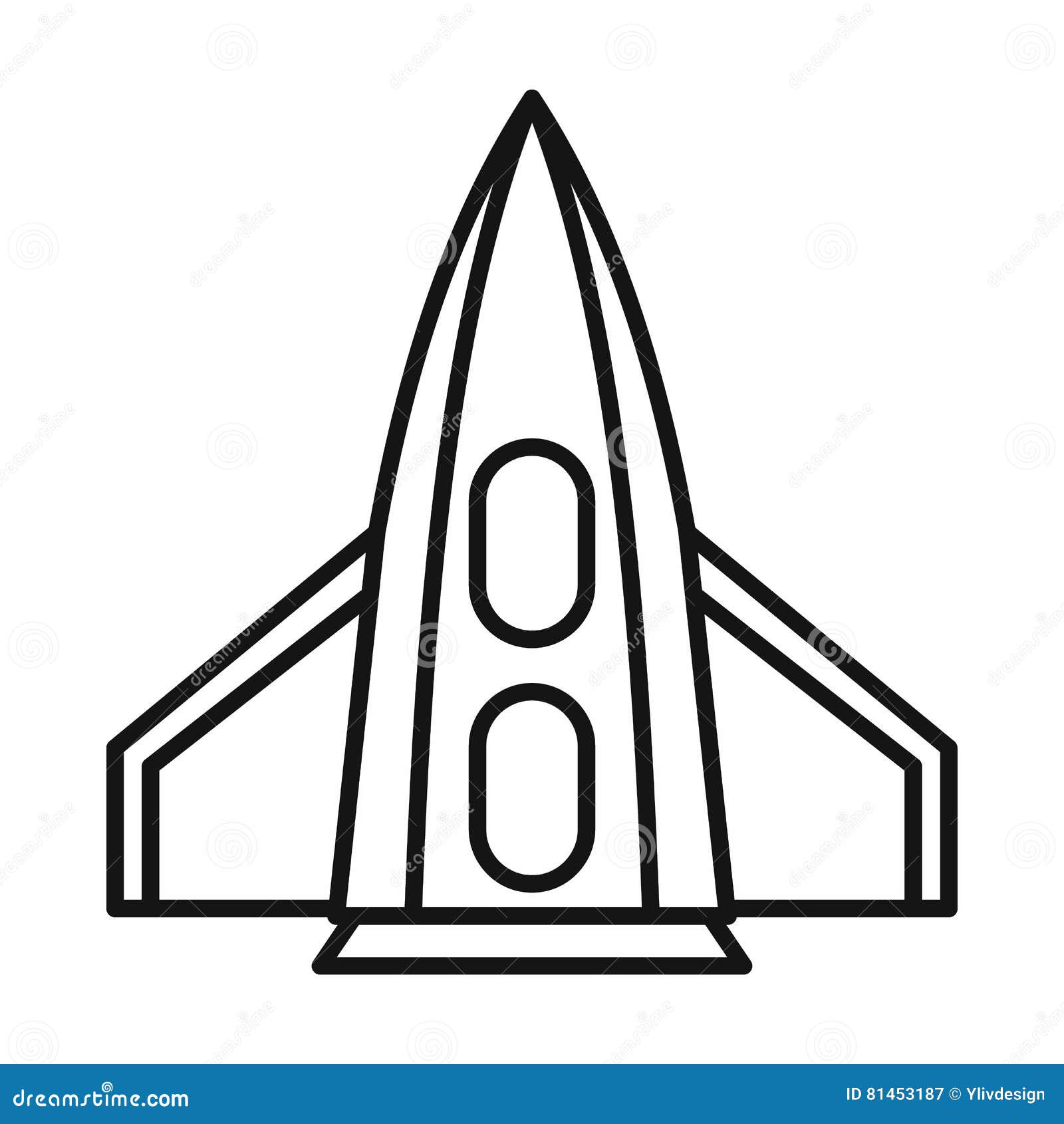 Rocket icon, outline style stock vector. Illustration of exploration ...