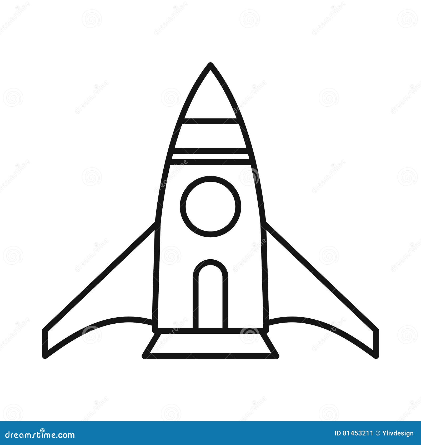 Rocket icon, outline style stock vector. Illustration of engine - 81453211