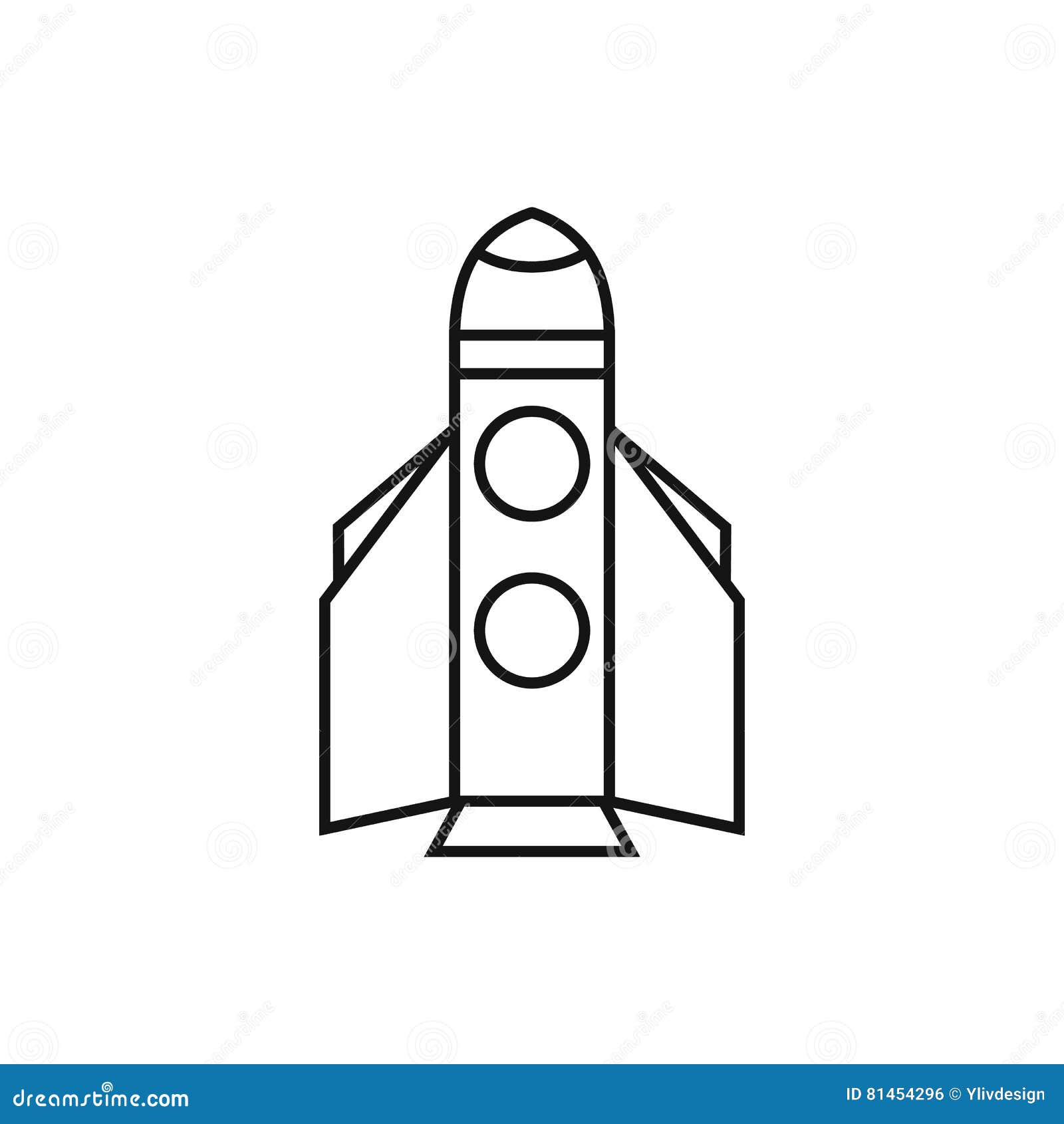 Rocket icon, outline style stock vector. Illustration of astronaut ...