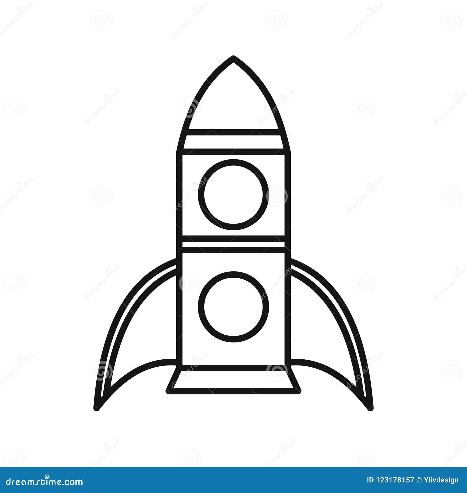 Rocket icon, outline style stock illustration. Illustration of launch ...