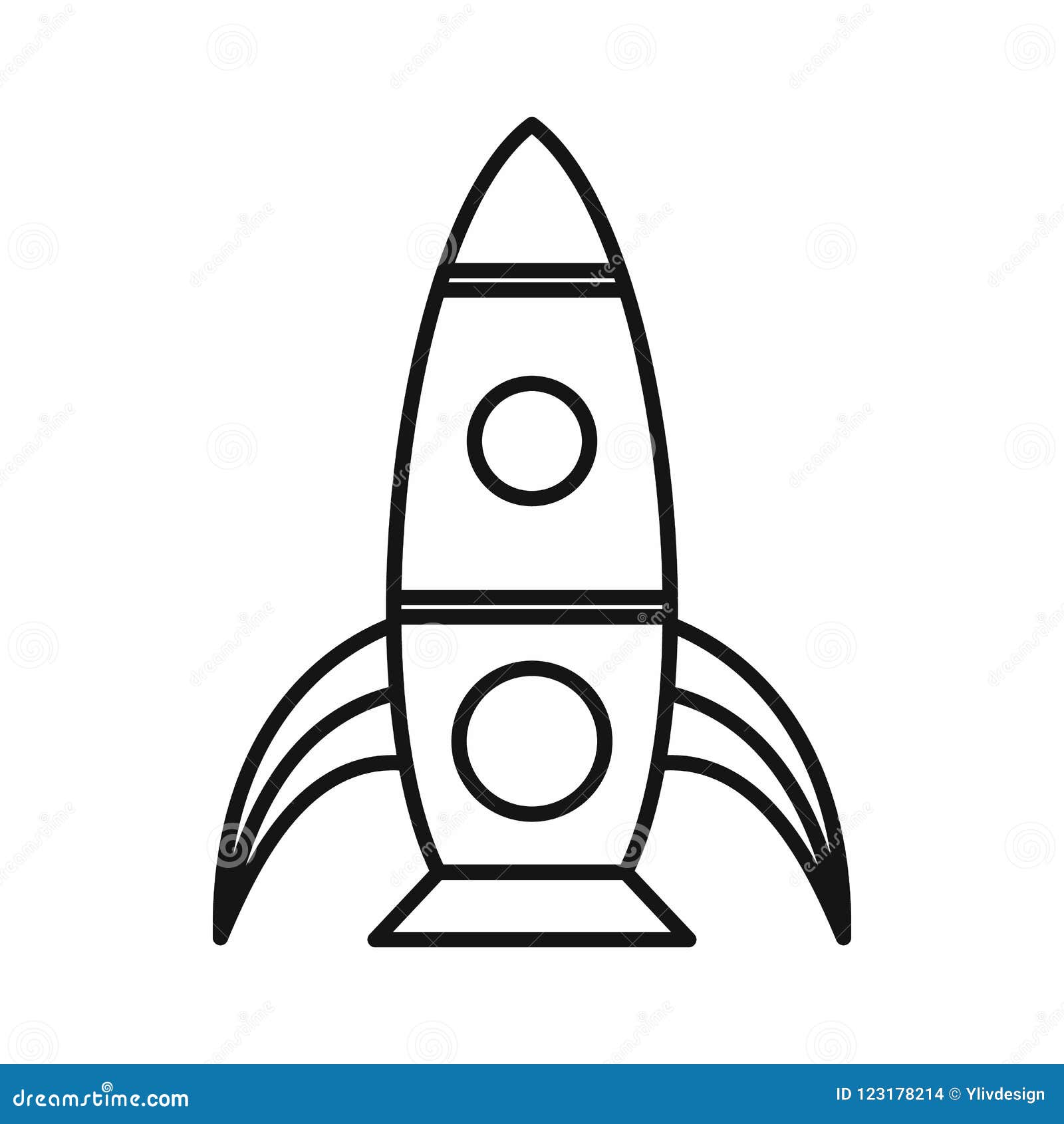 Rocket icon, outline style stock illustration. Illustration of emblem ...